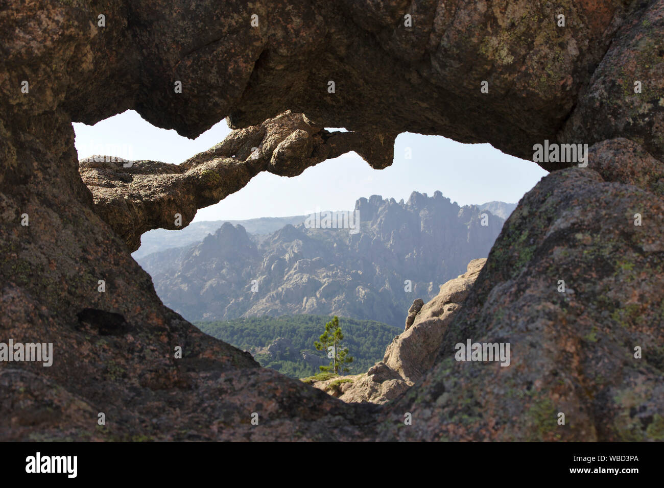 hole in rocks in Promotoire, Bavella, France, Corsica Stock Photo - Alamy