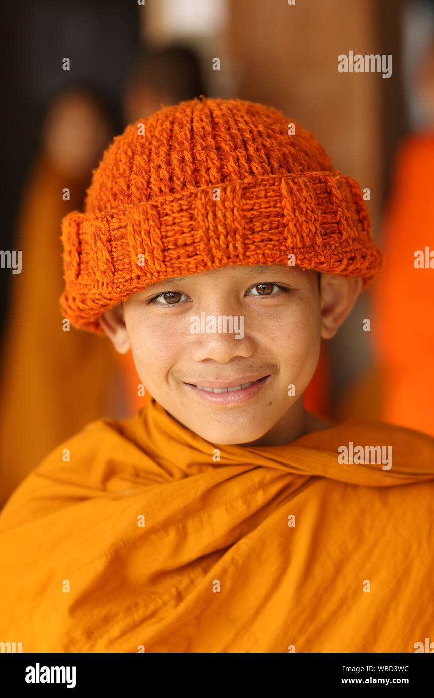 Buddhist novice in a monastic school in Luang Prabang, Laos. Buddhism ...
