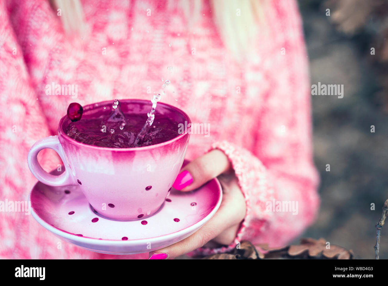 Cup of tea in nature Stock Photo - Alamy