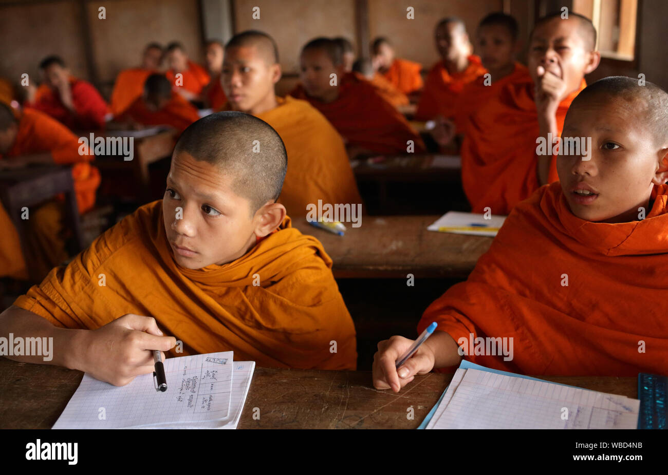 Buddhist novice in a monastic school in Luang Prabang, Laos. Buddhism ...