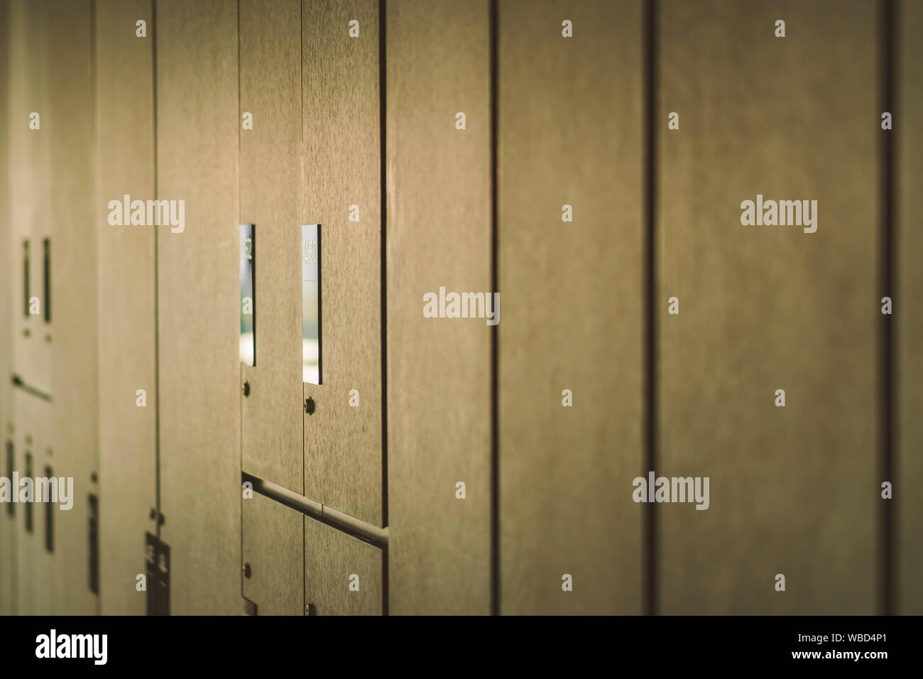 Lockers room for storing musical instruments in music schools Stock ...