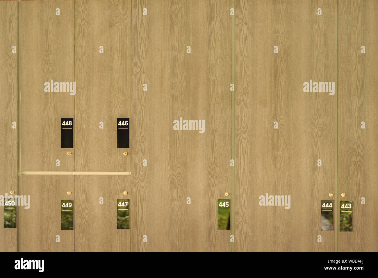 Lockers room for storing musical instruments in music schools Stock ...