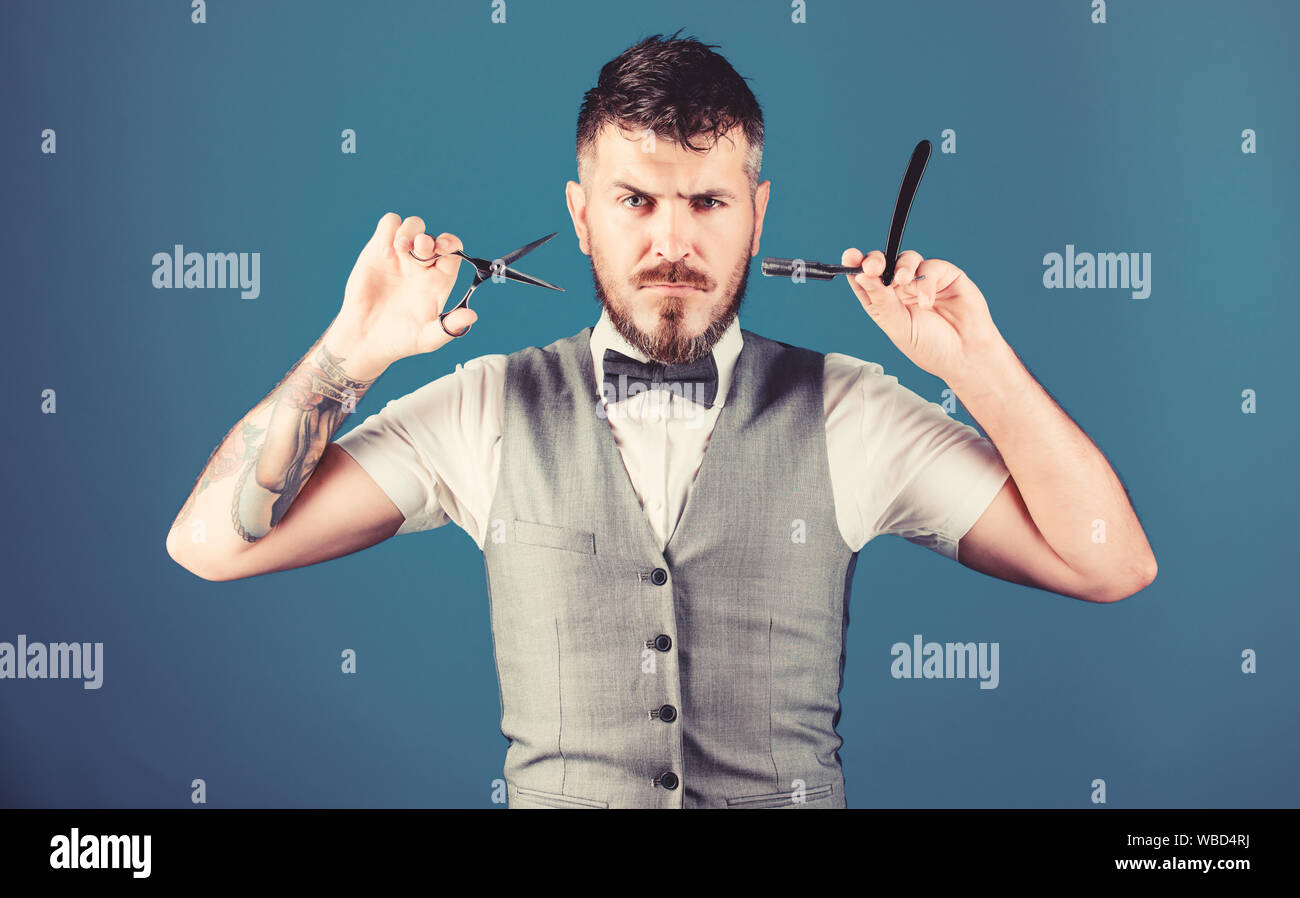 Barbershop master scissors businessman hi-res stock photography and ...