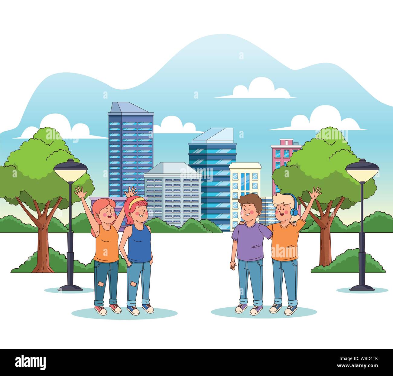 Young people having fun in Stock Vector Images - Alamy