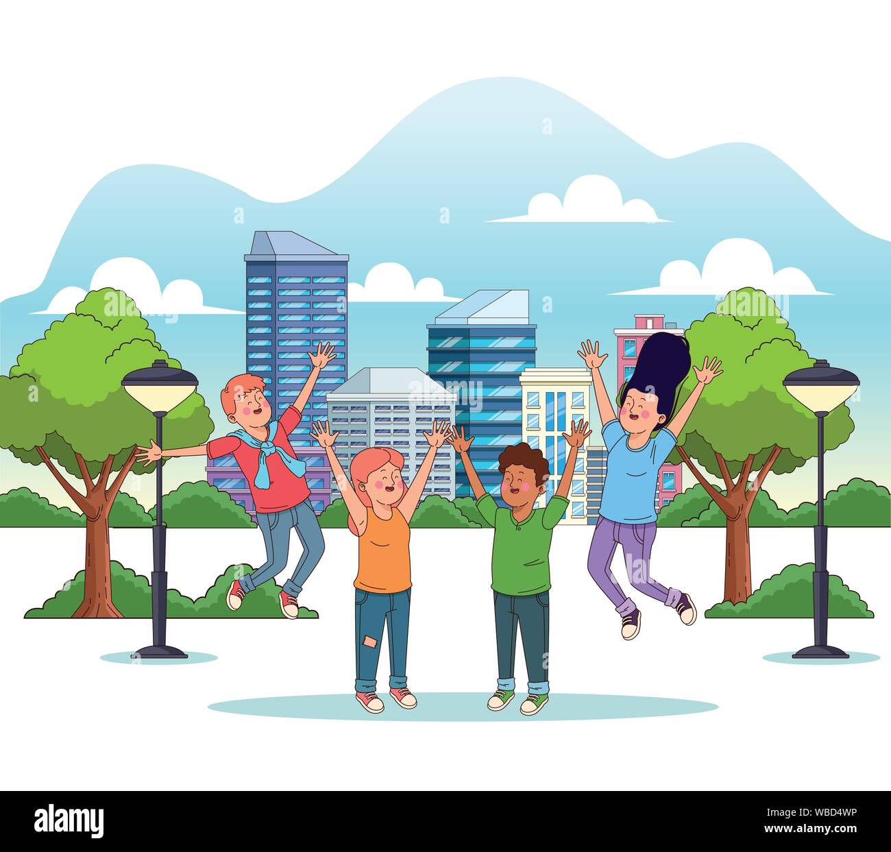Young people having fun in Stock Vector Images - Alamy