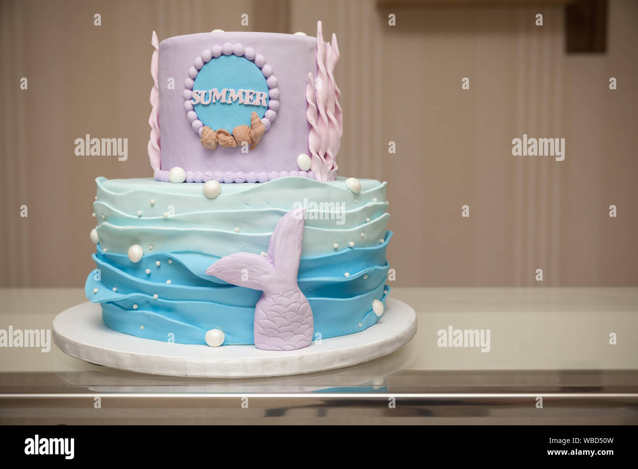 summer cake on table, copy space Stock Photo - Alamy