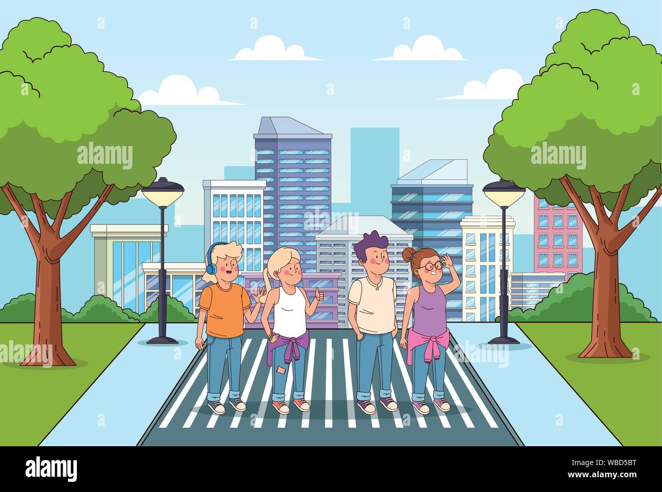 Zebra crossing in city Stock Vector Images - Alamy