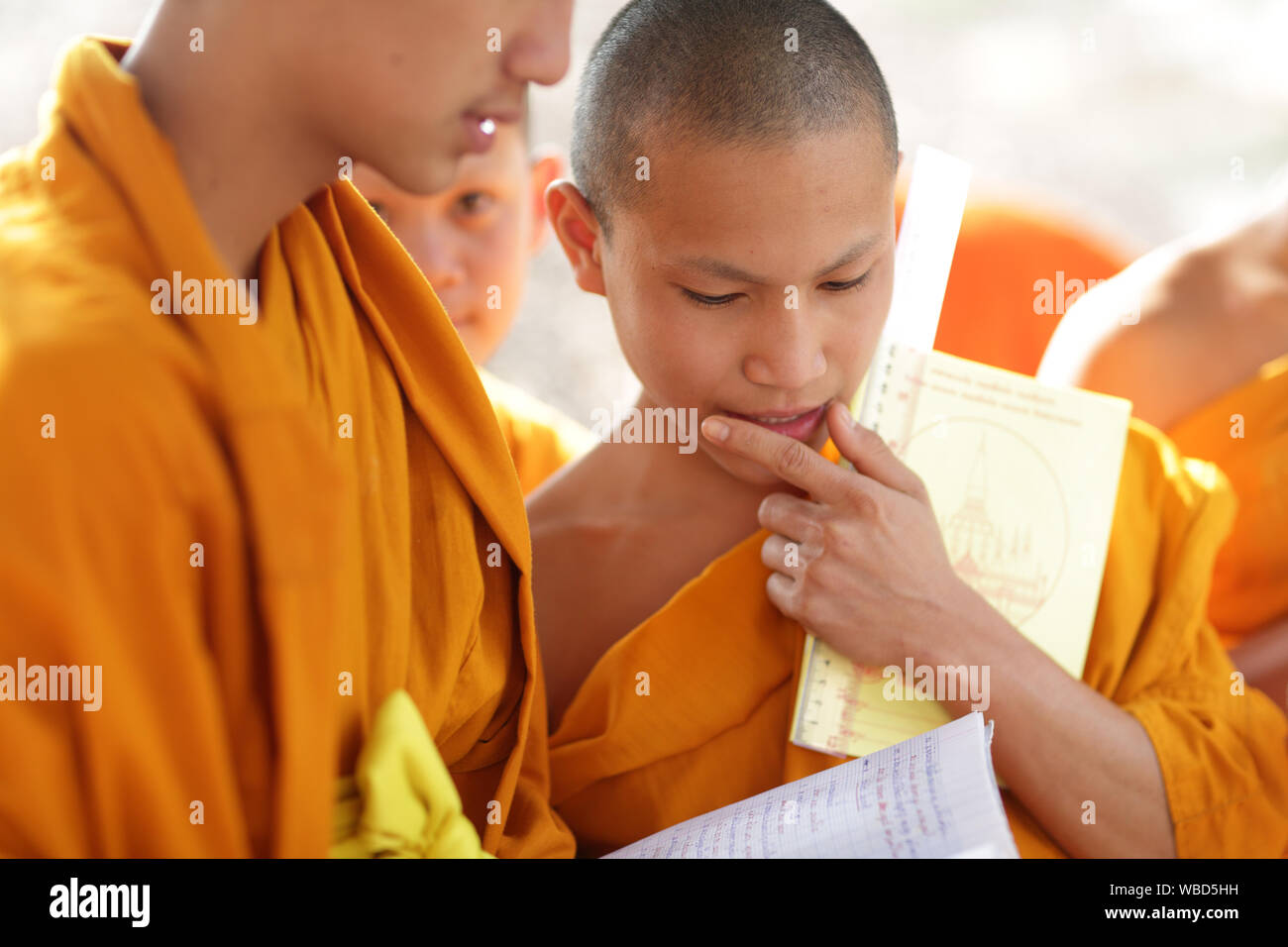 Buddhist novice in a monastic school in Luang Prabang, Laos. Buddhism ...