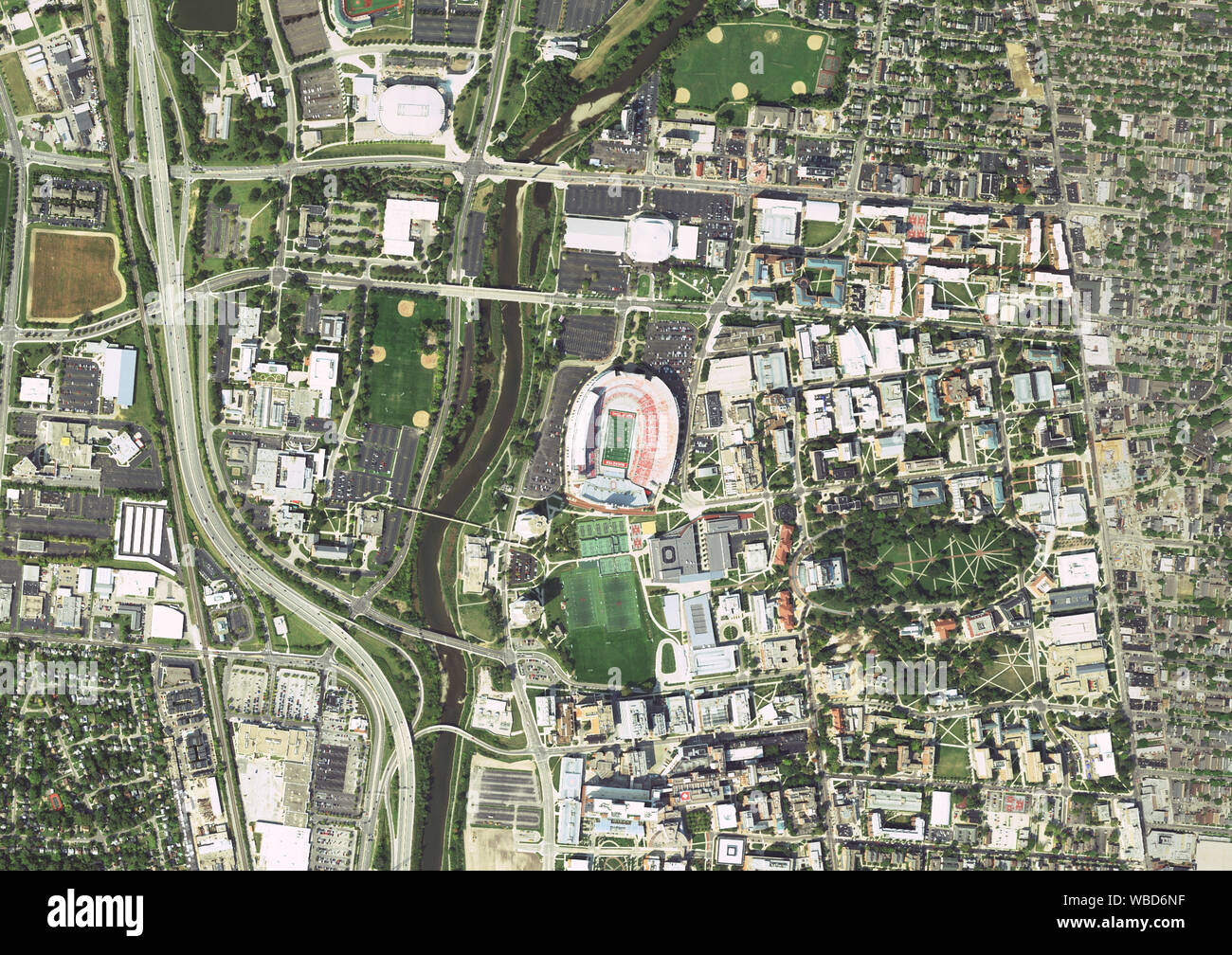 Aerial photography of Ohio Stadium, Columbus, Ohio, USA. Image ...