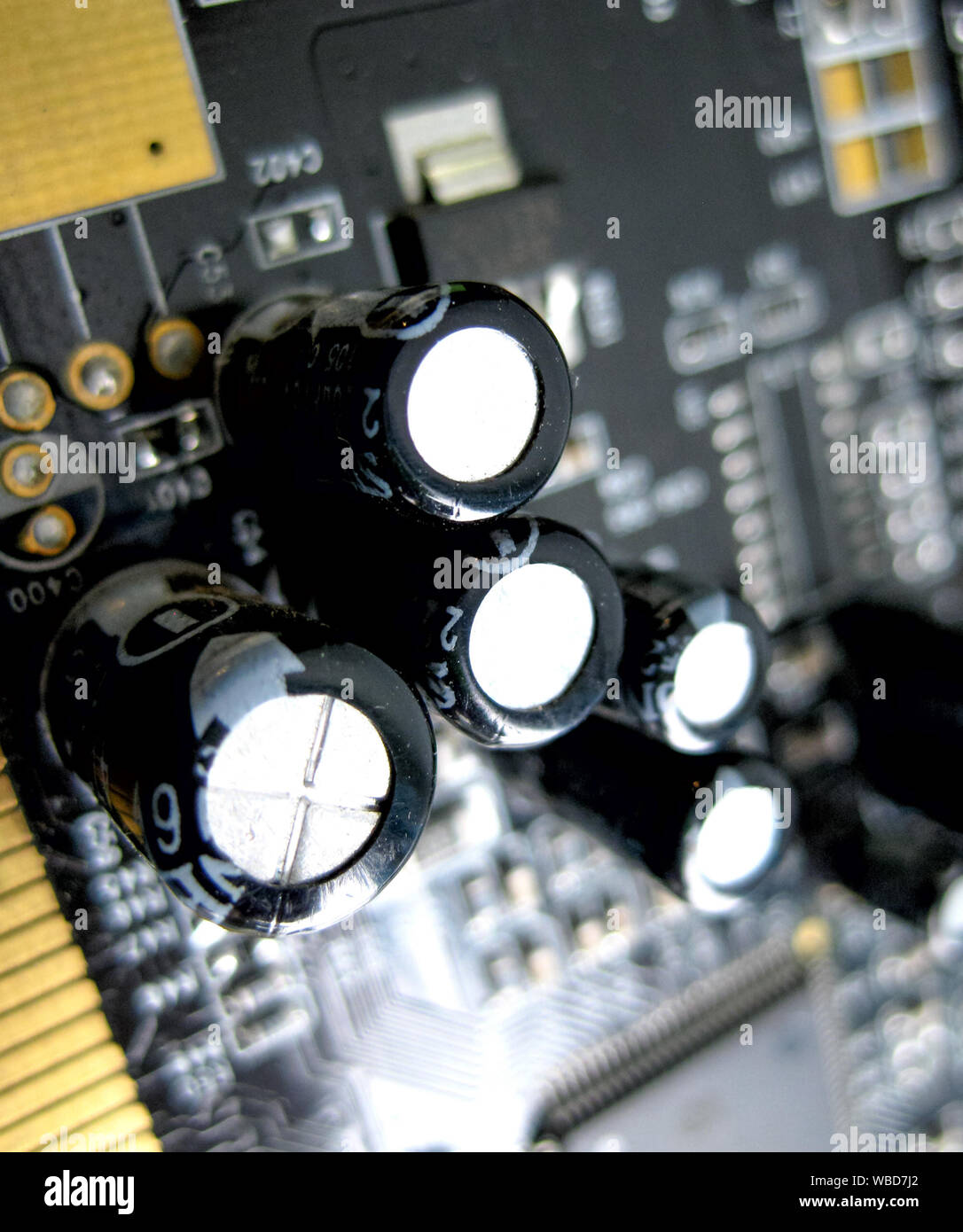 Electronic board with electrical components. Electronics of computer ...