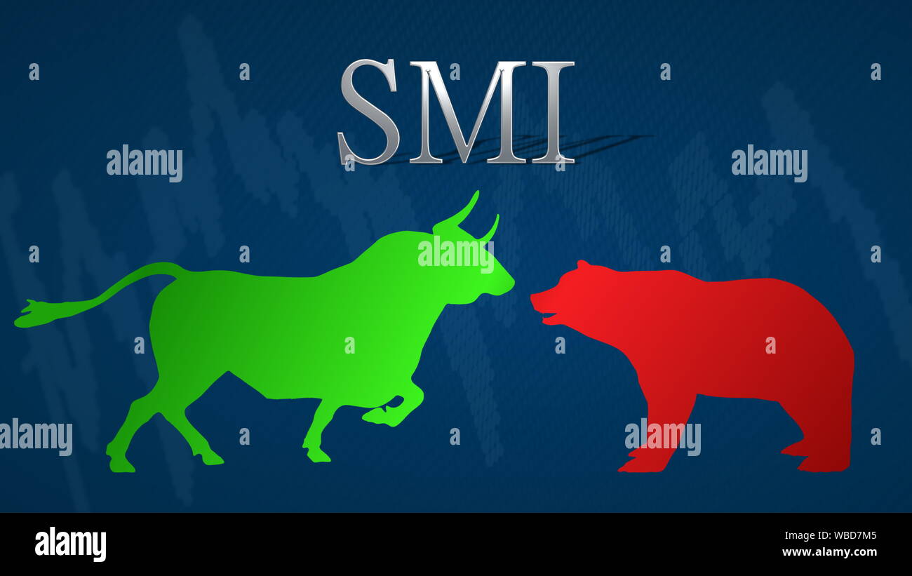 Illustration of a standoff between the market's bulls and bears in the ...