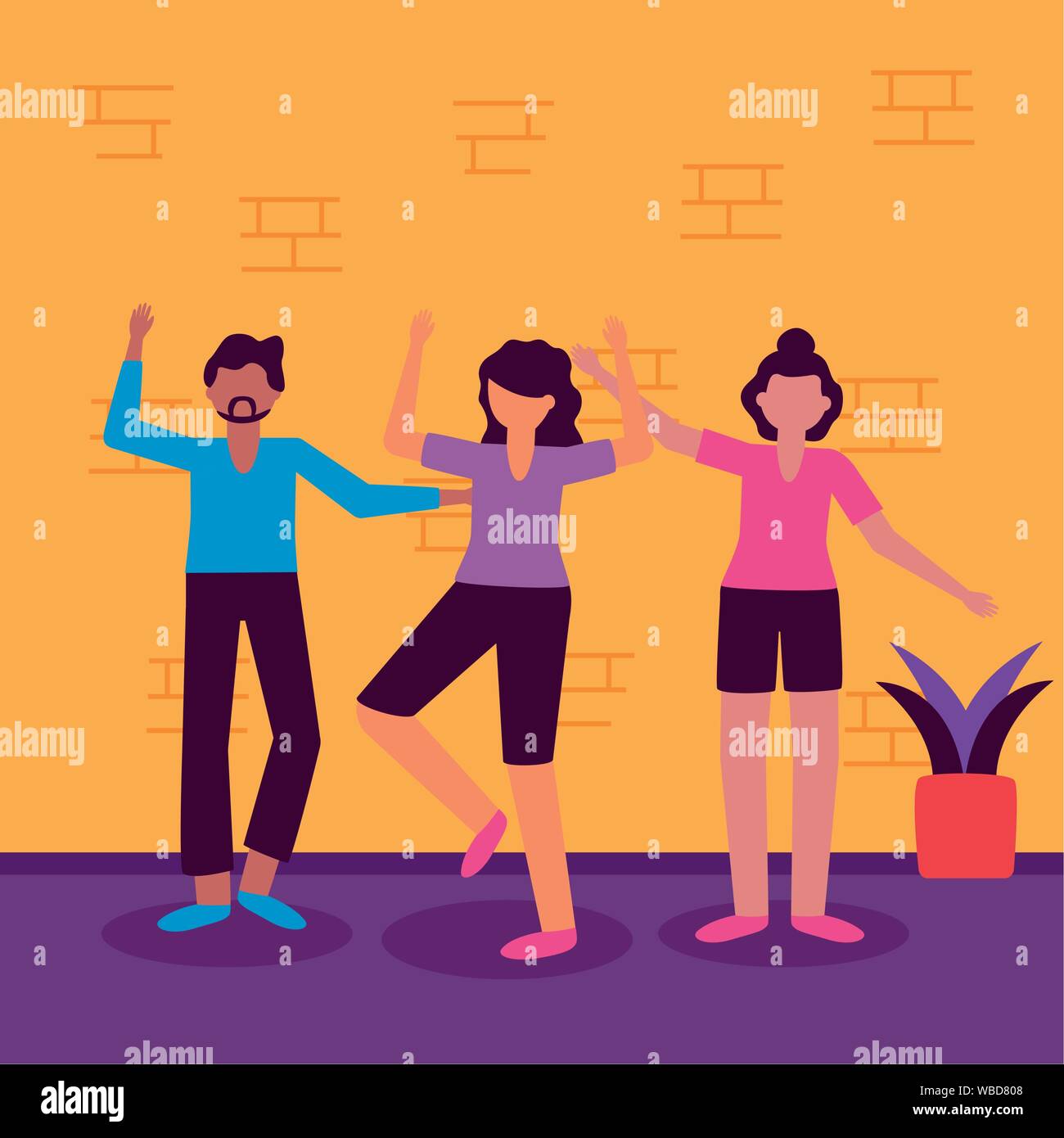 Young adult woman celebrating Stock Vector Images - Alamy