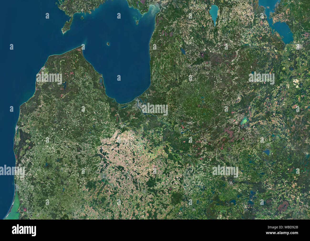 Color satellite image of Latvia. This image was compiled from data ...