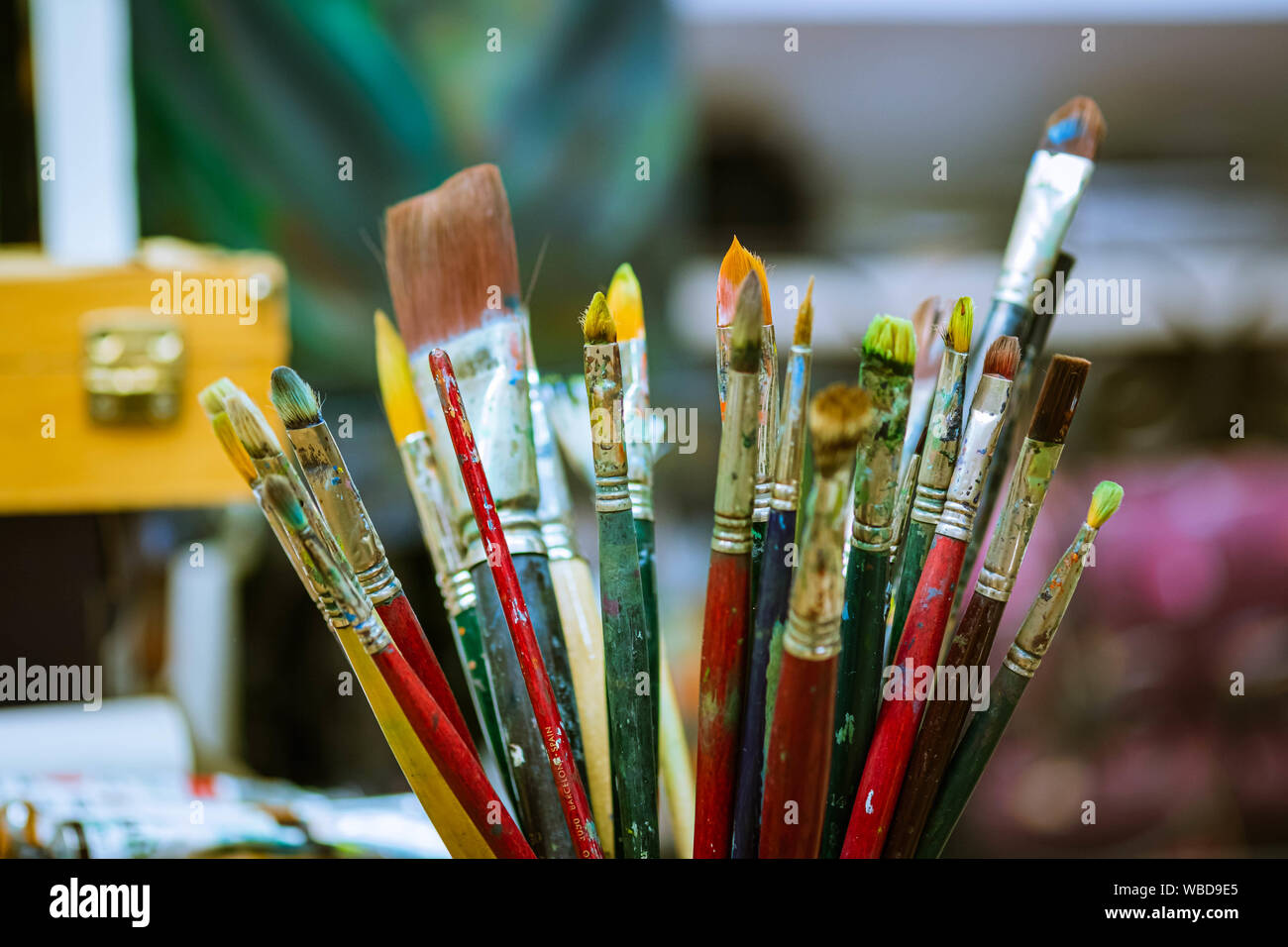 Painter's different brushes style for acrylic and oil paint multicolor ...