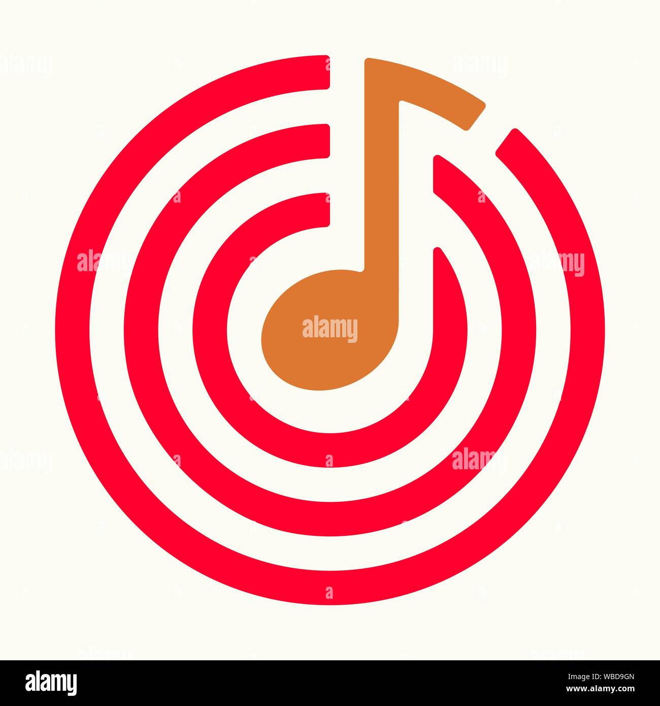 Vector illustration. Musical target icon in plan, flat and geometrical ...