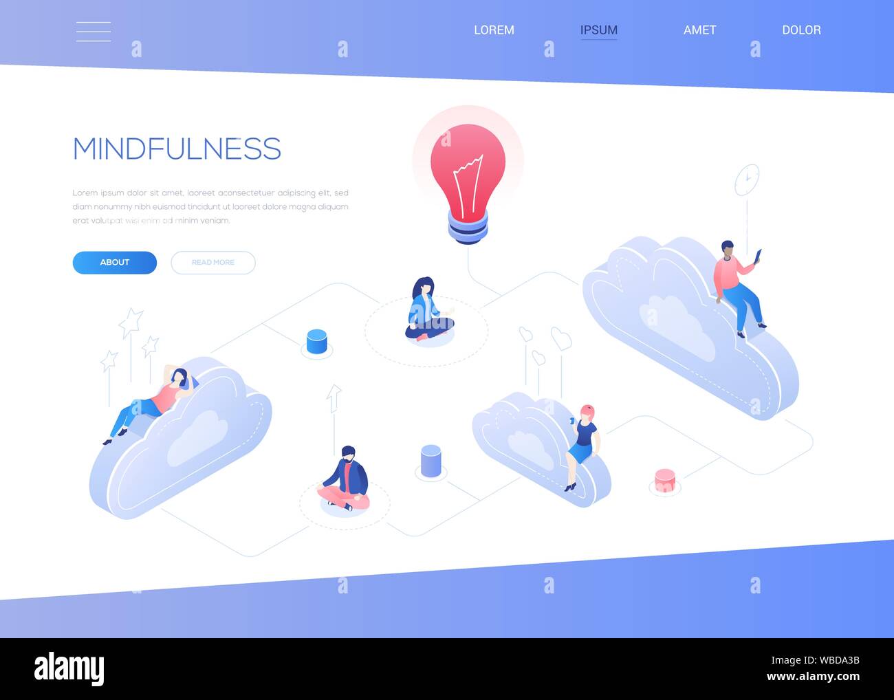 Mindfulness concept - modern isometric vector web banner Stock Vector ... Mindfulness concept - modern isometric vector web banner Stock Vector ...