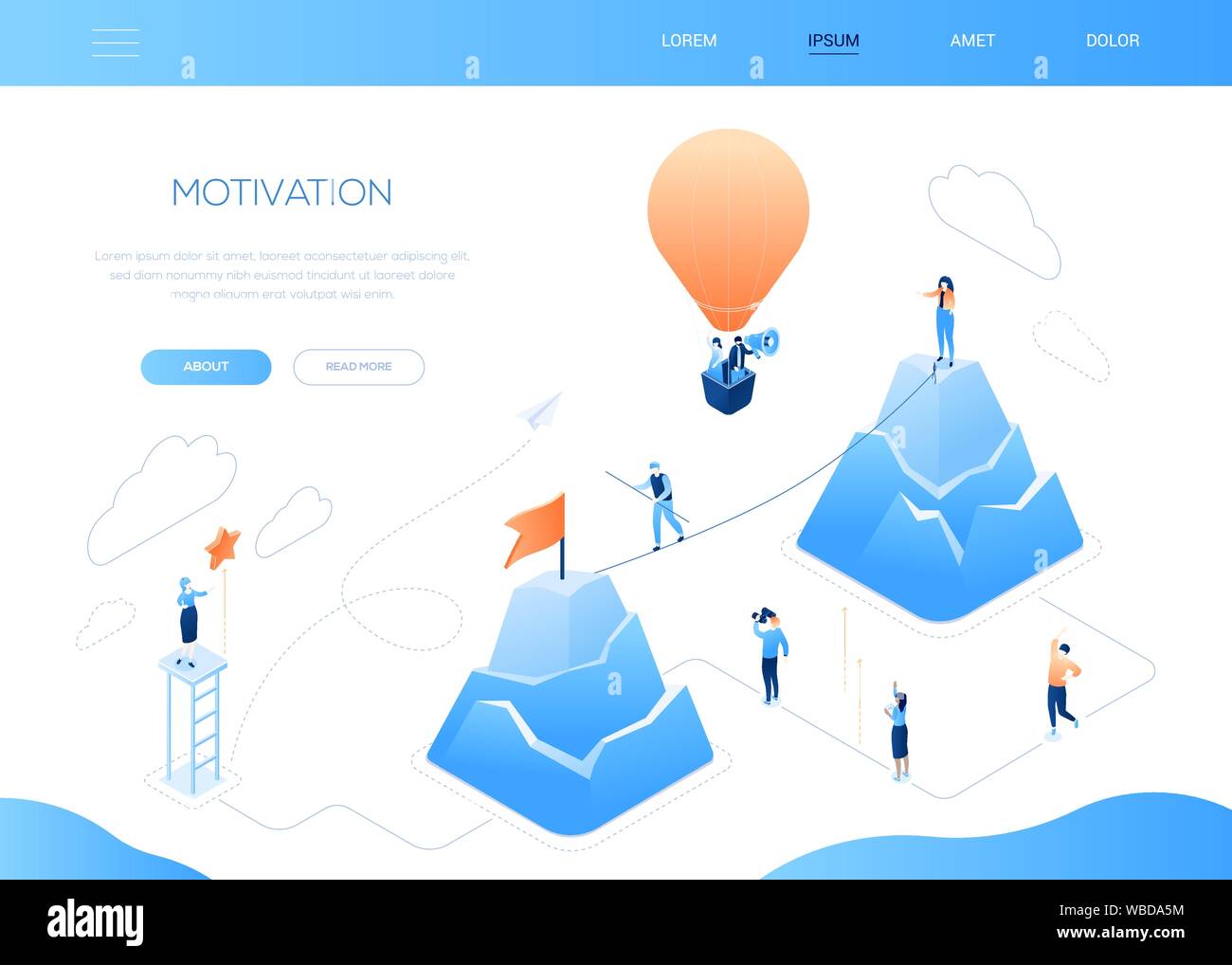 Motivation - modern colorful isometric vector web banner Stock Vector ... Motivation - modern colorful isometric vector web banner Stock Vector ...
