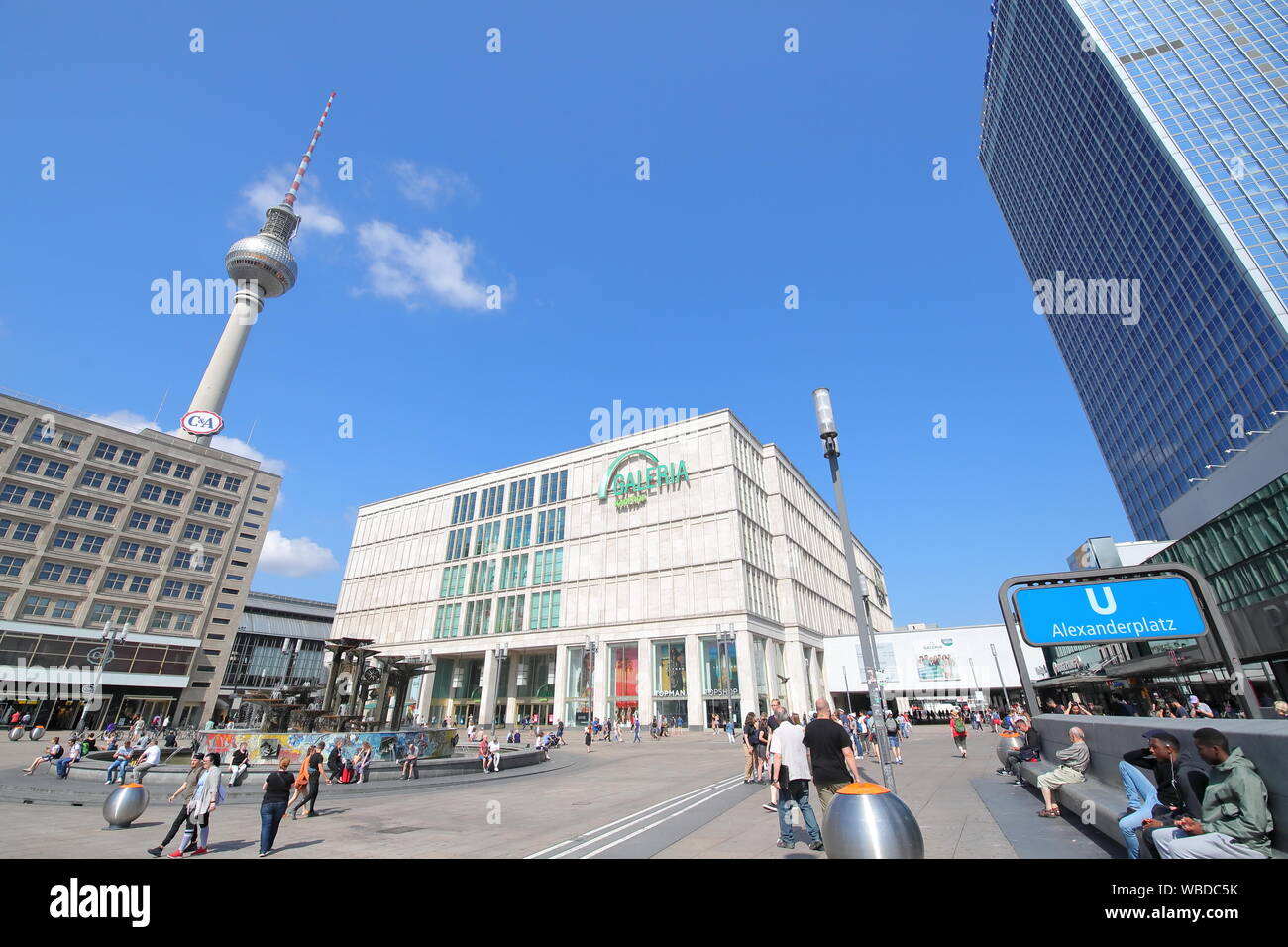 People visit Alexanderplatz square Berlin Germany Stock Photo - Alamy