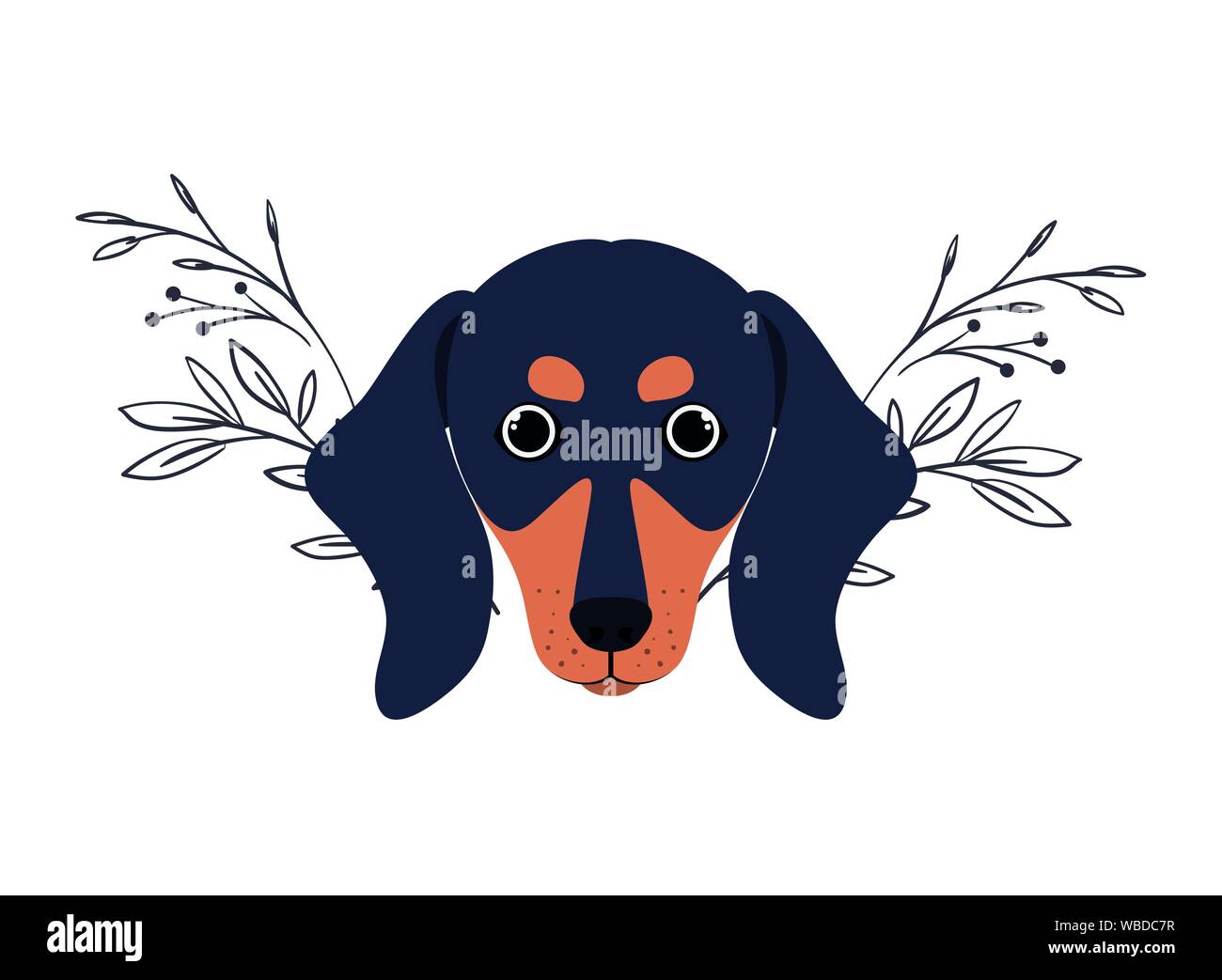 head of cute dachshund dog on white background Stock Vector Image & Art ...