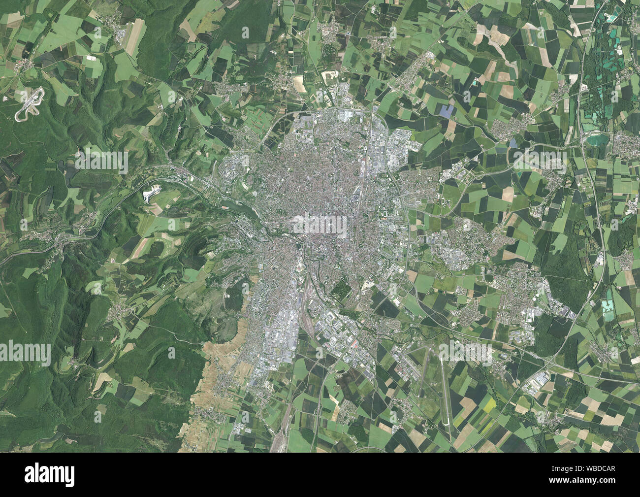 Aerial photography of Dijon, capital city of the Region Bourgogne ...