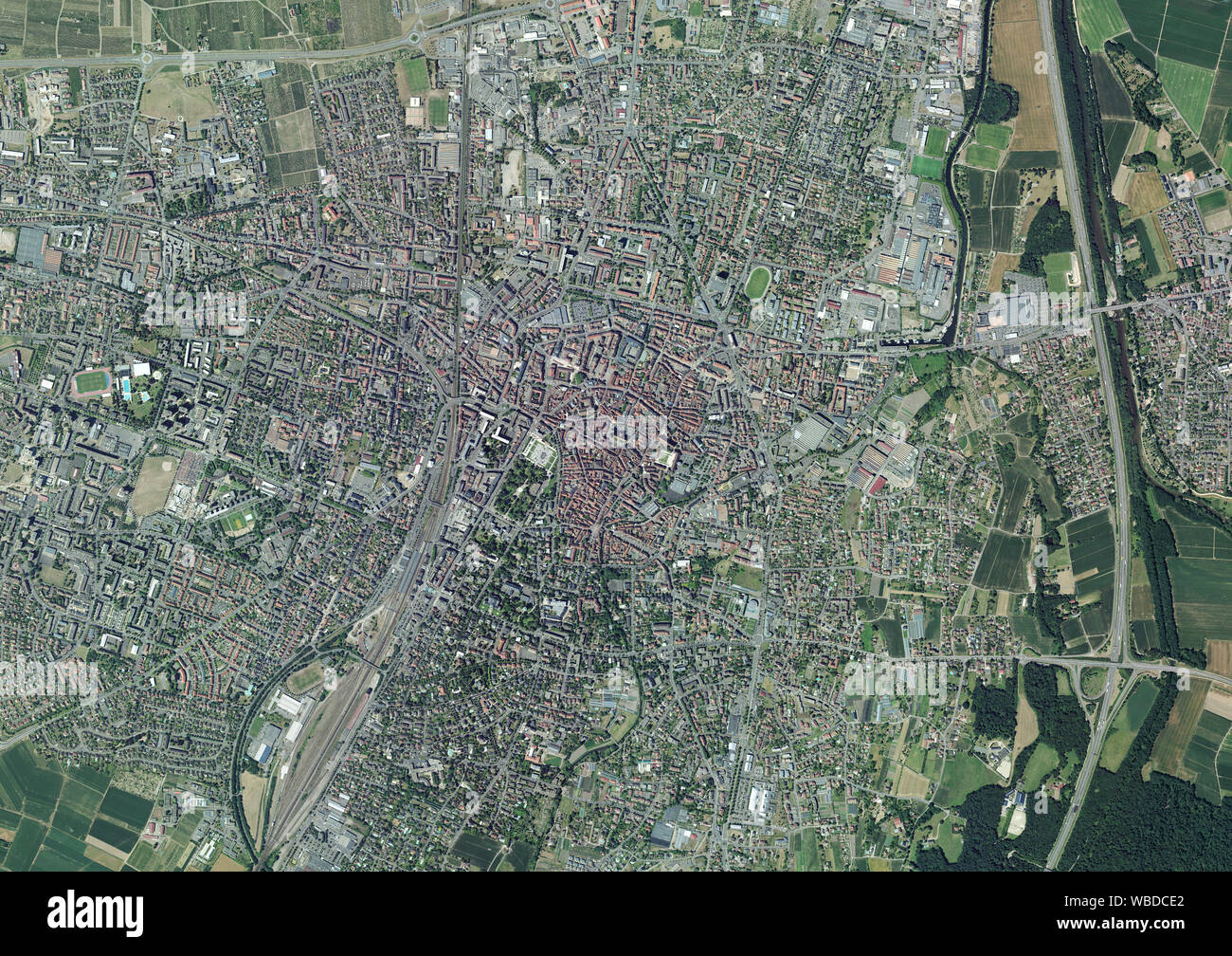 Aerial photography of Colmar City Center, France, taken in 2015 Stock ...