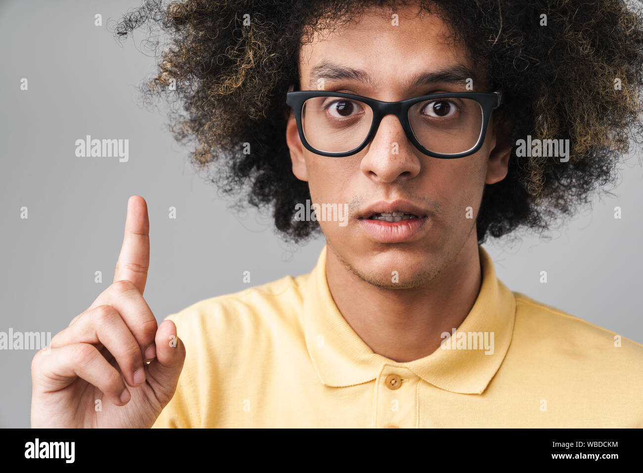 Funny nerd man pointing isolated hi-res stock photography and images ...
