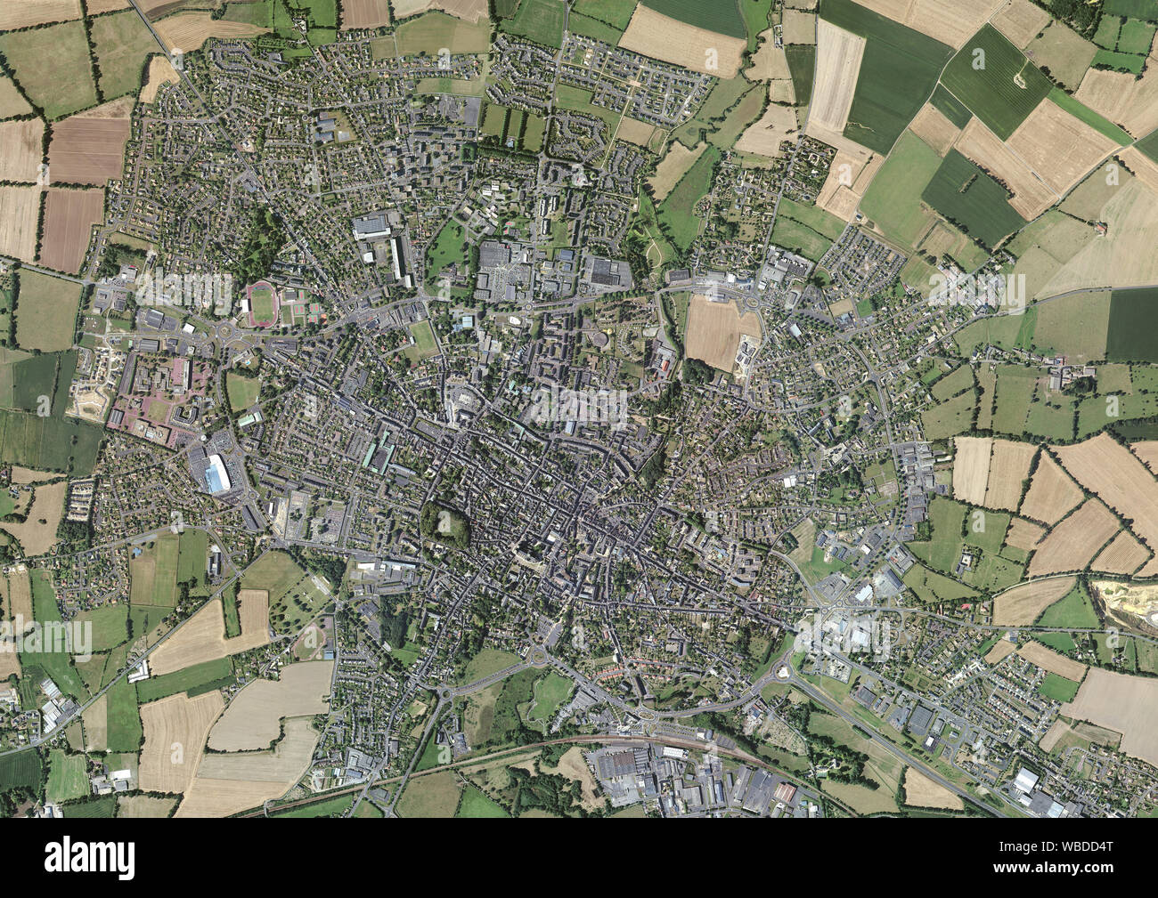 Aerial photography of Bayeux in Normandy, France. It is the home of the ...