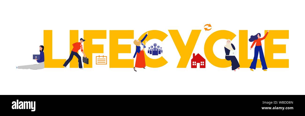 lifecycle process flow of life cycle illustration. People process work ...