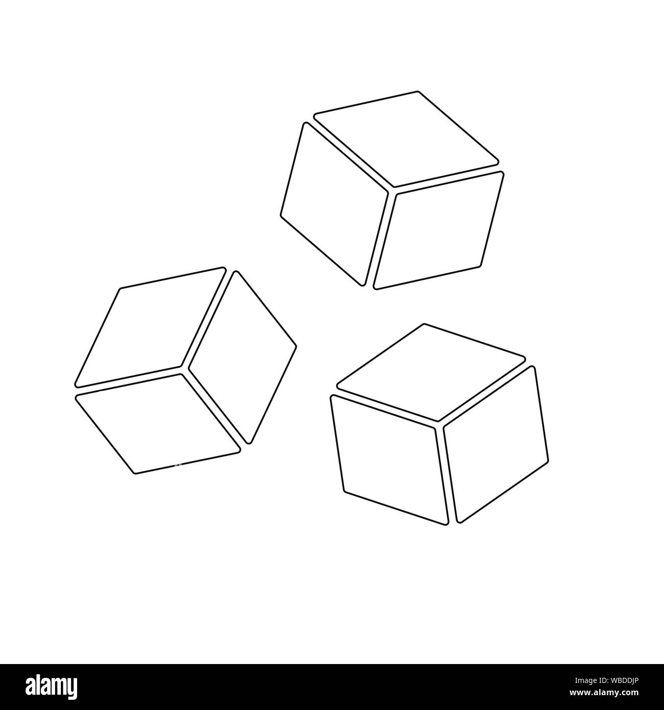 cube icon vector symbol on white background - Vector illustration Stock ...