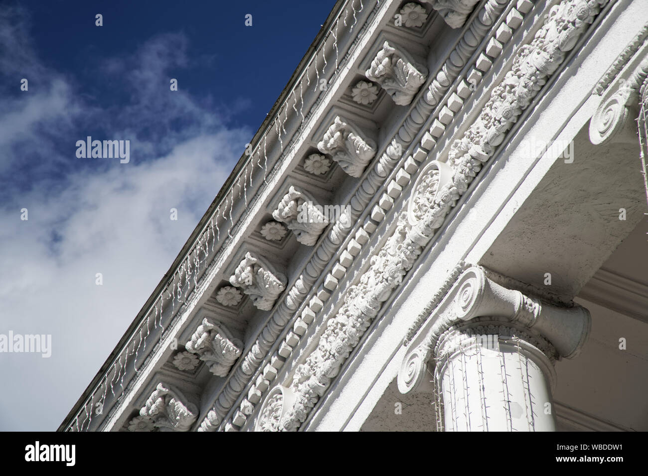 Angle of antique building. Architecture large building of antique roman ...