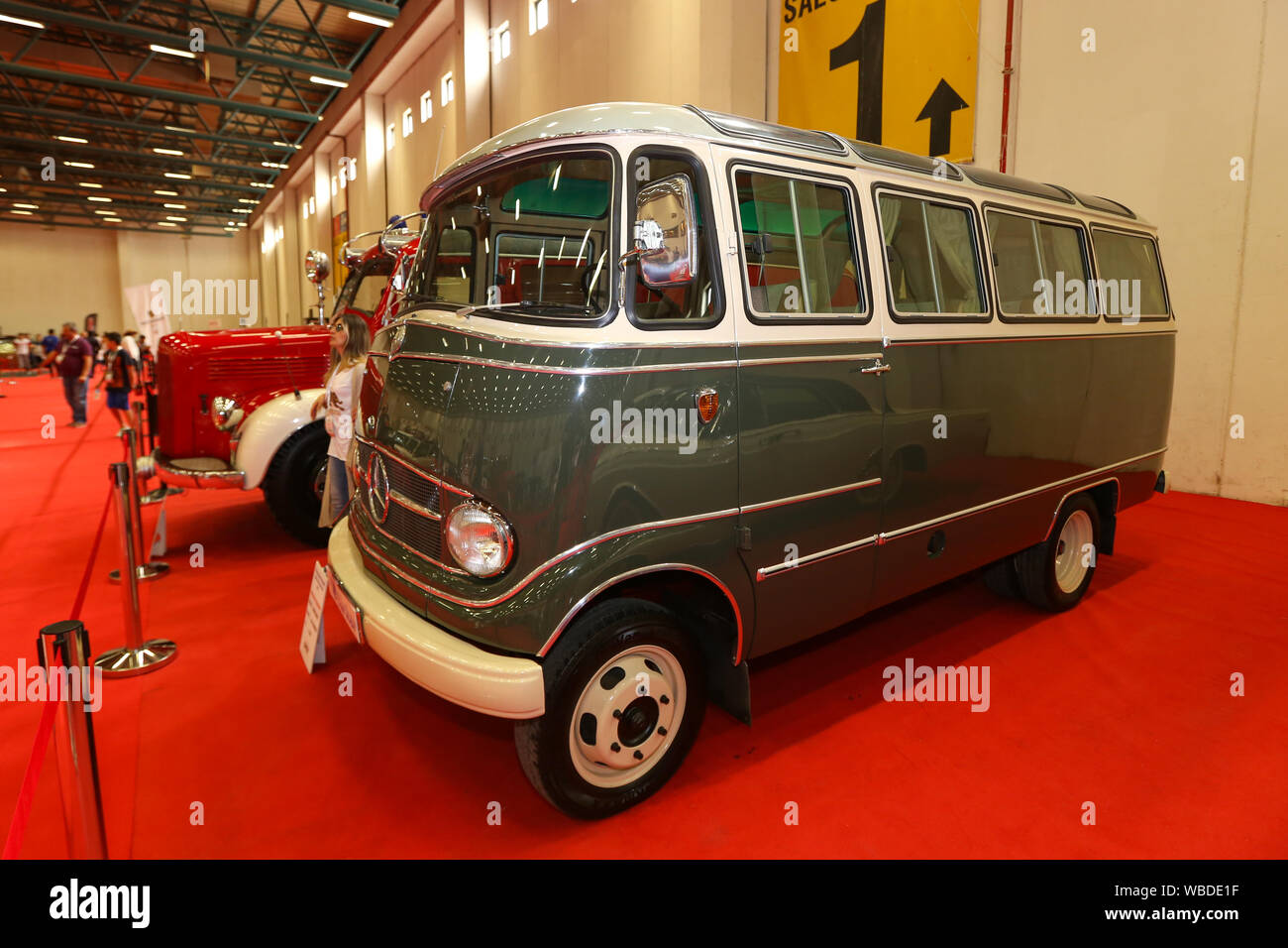 ISTANBUL, TURKEY - JUNE 29, 2019: Mercedes Bus display at Istanbul ...