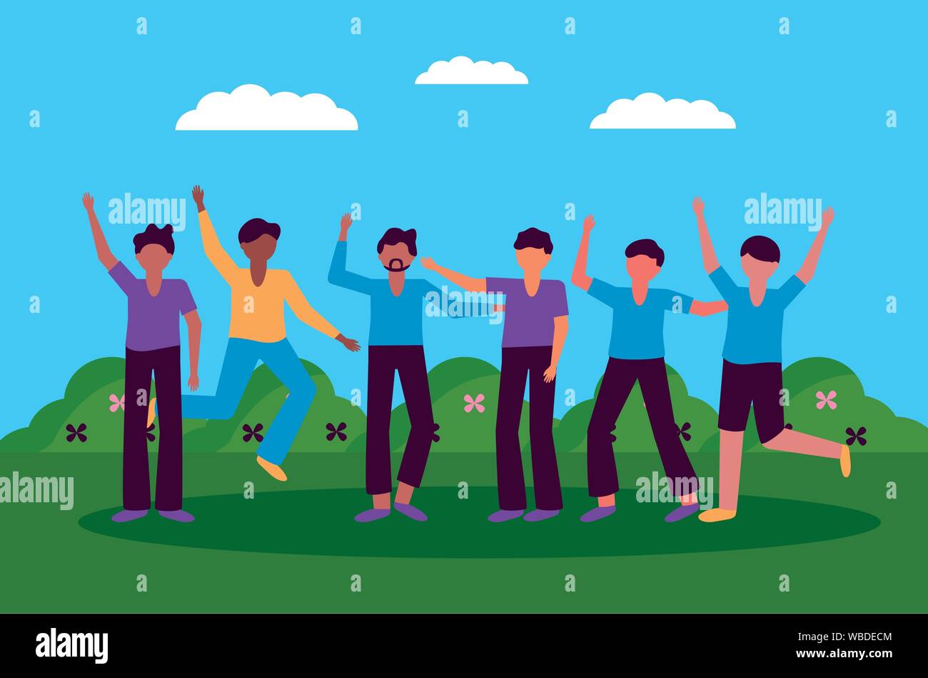 Celebrating outdoor Stock Vector Images - Alamy