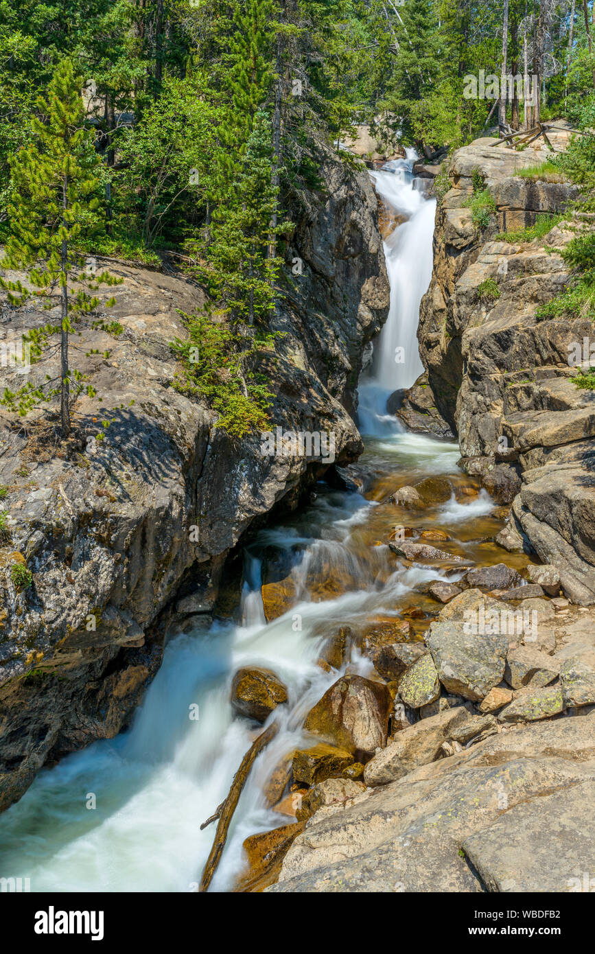 Chasm Falls - Vertical - A Summer view of Chasm Falls, Rocky Mountain ...