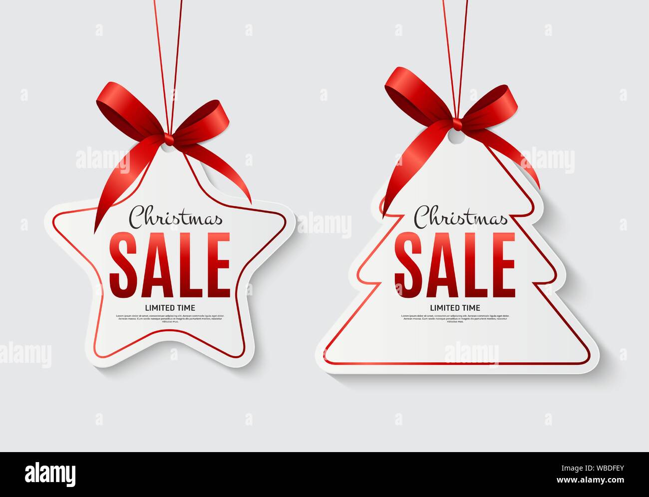 Christmas Sale Labels with Bow. Vector Illustration Stock Vector Image ...