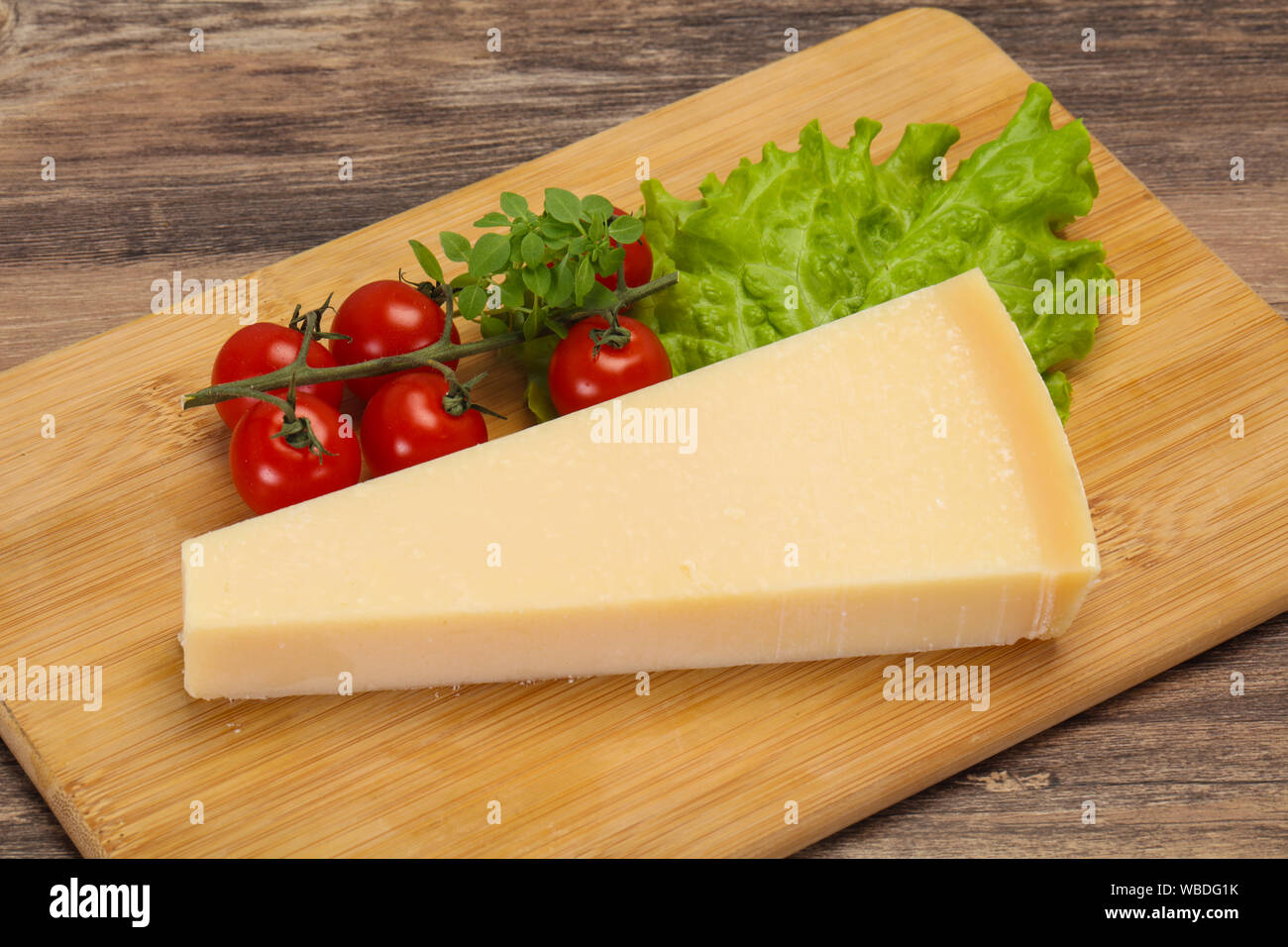 Italian traditional parmesan cheese triangle served salad Stock Photo ...