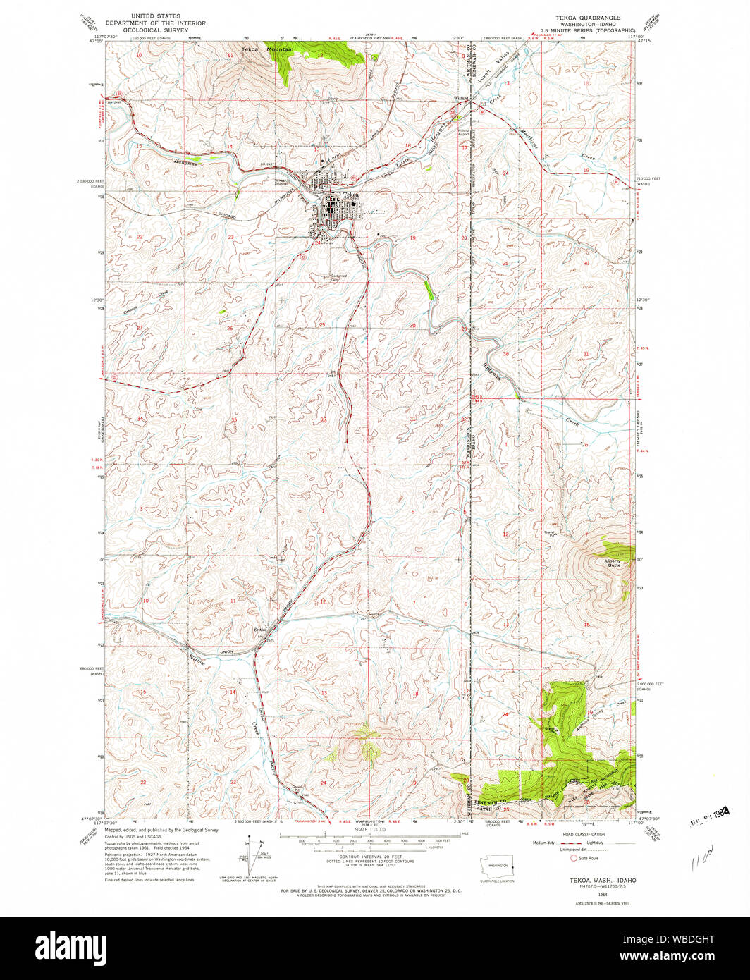 USGS Topo Map Indiana ID Tekoa 238429 1964 24000 Restoration Stock ...