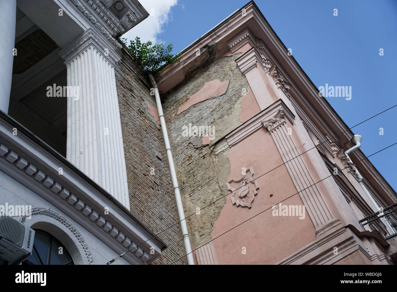 Angle of antique building. Architecture large building of antique roman ...