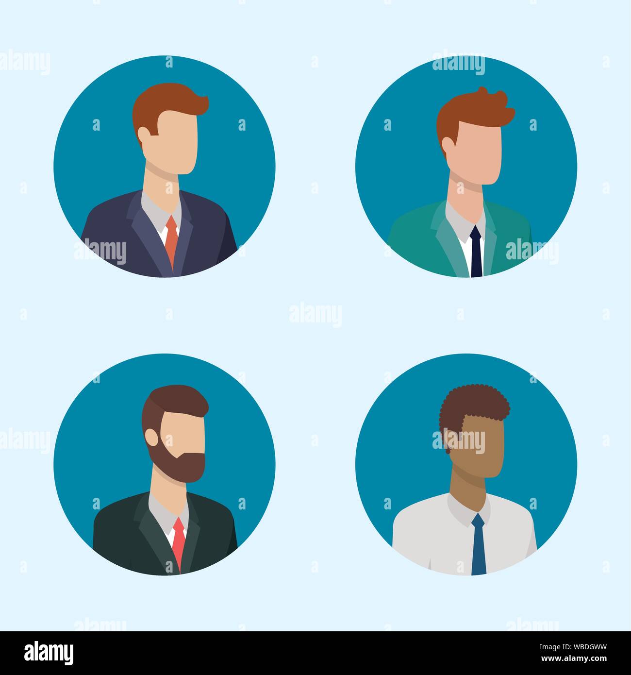 business people characters round icons Stock Vector Image & Art - Alamy