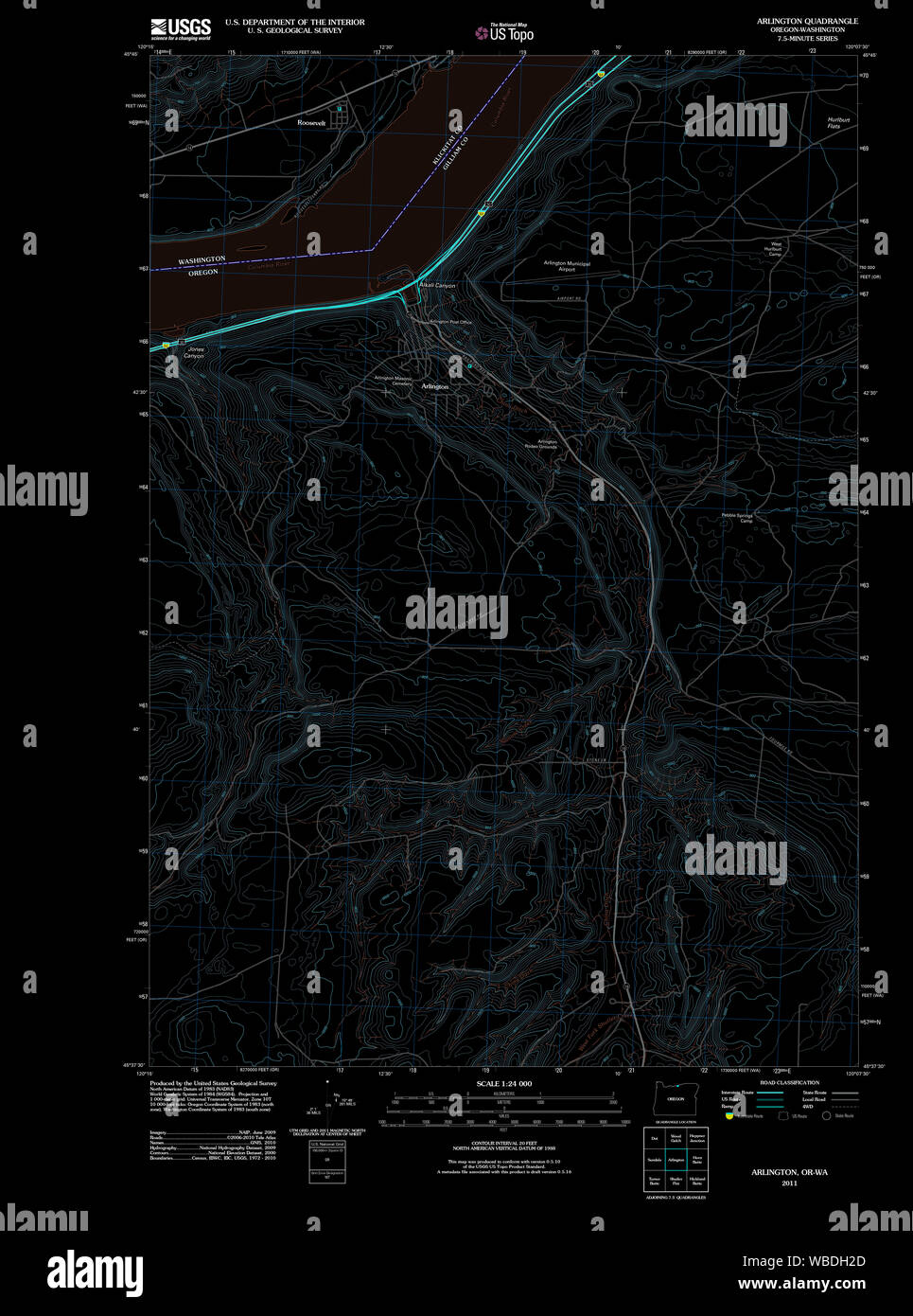 Map of arlington oregon hi-res stock photography and images - Alamy
