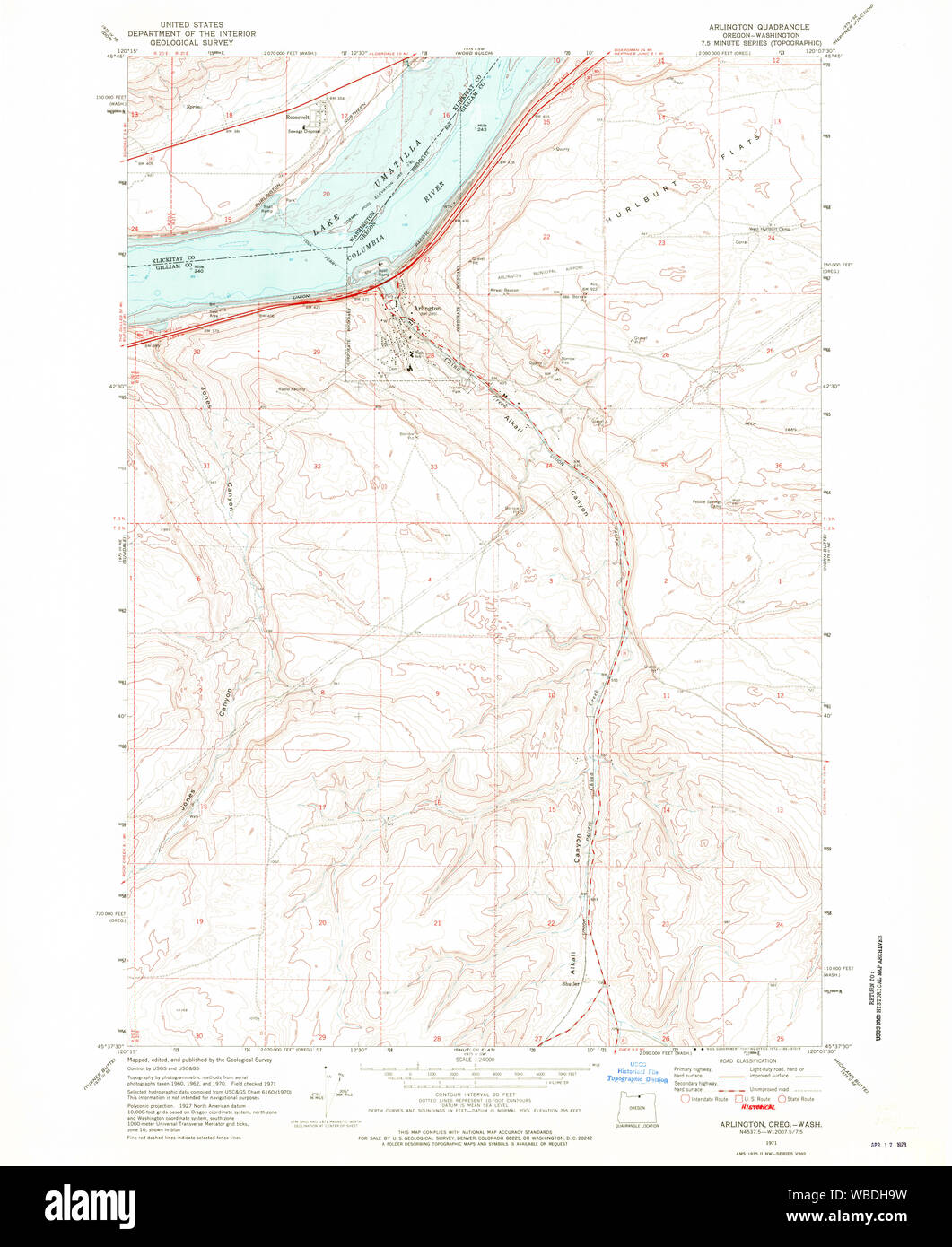 Arlington oregon map hi-res stock photography and images - Alamy