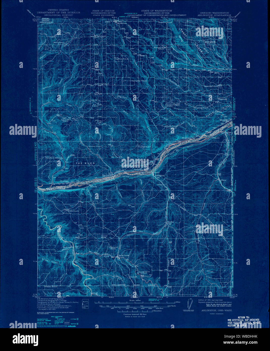 Map of arlington oregon hi-res stock photography and images - Alamy