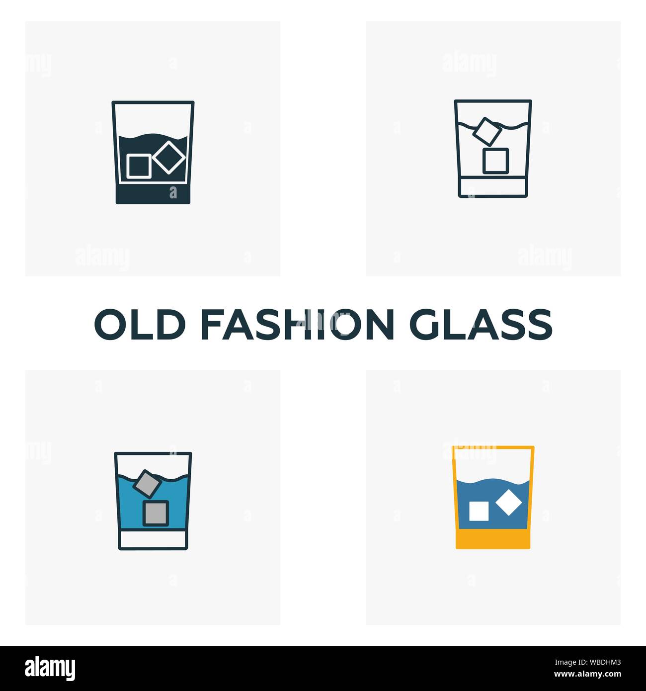 Cocktail glass filled ice Stock Vector Images - Alamy