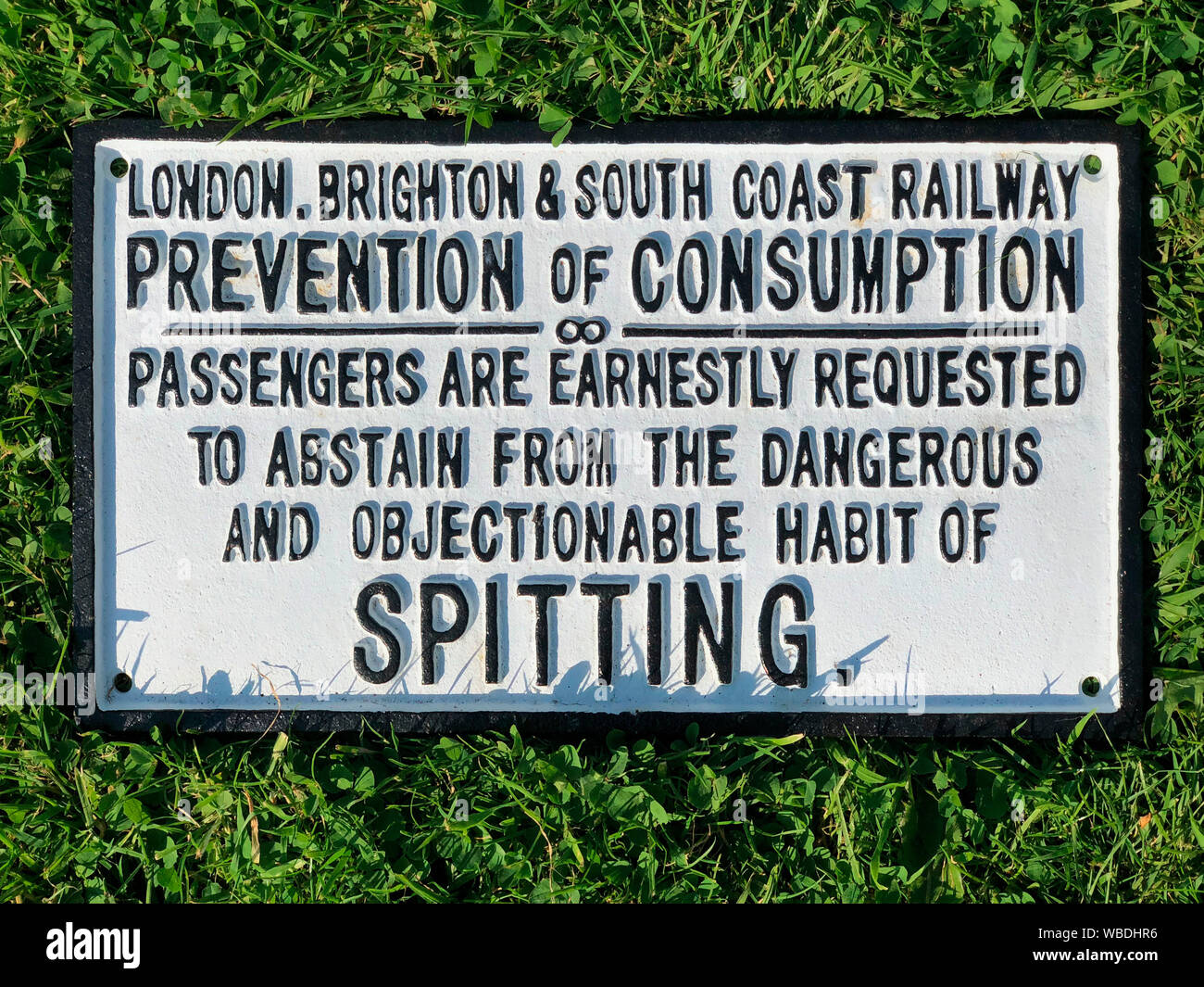 Vintage Railway sign - Warning of the dangers of passing on consumption ...