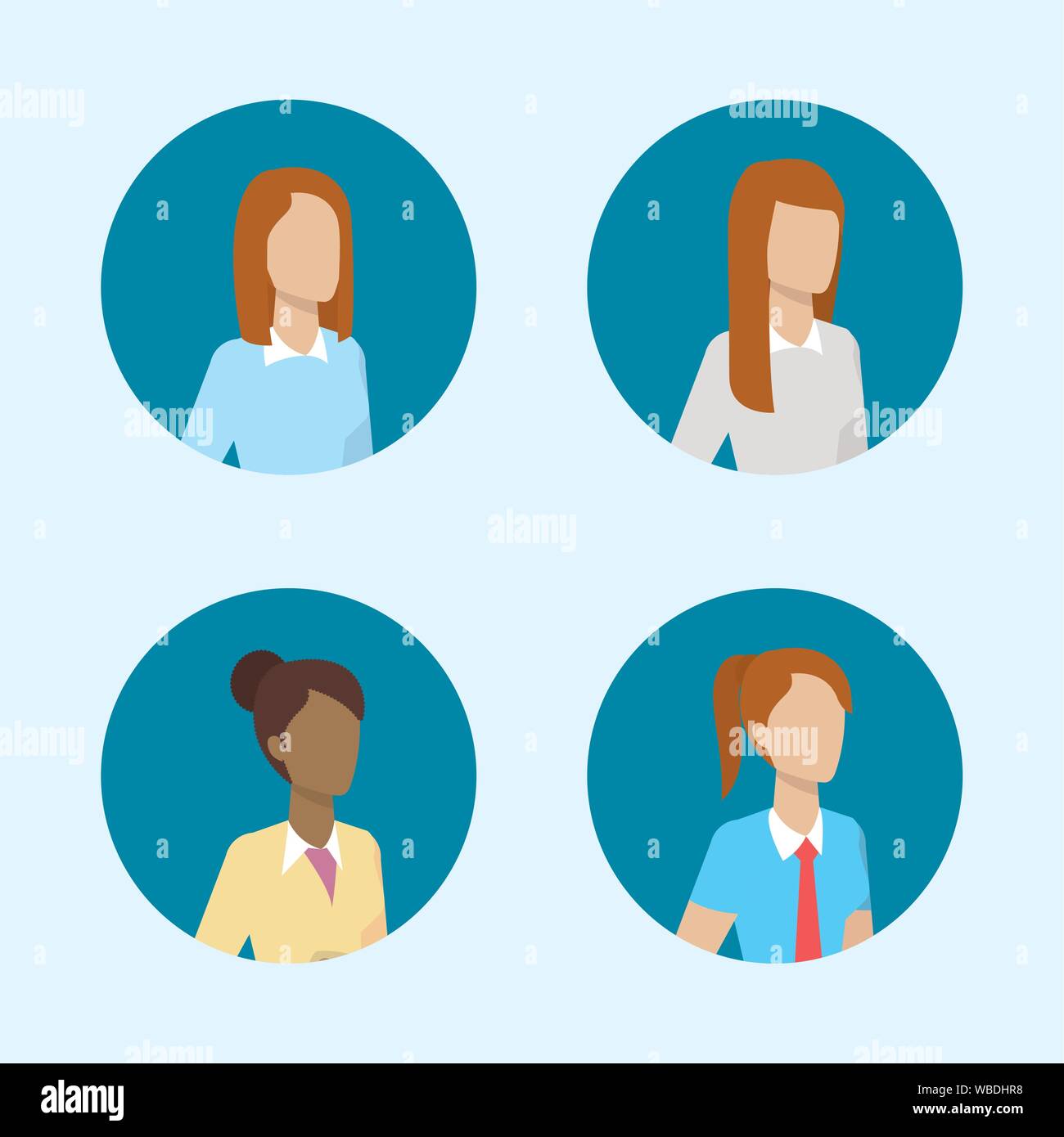 business people characters round icons Stock Vector Image & Art - Alamy