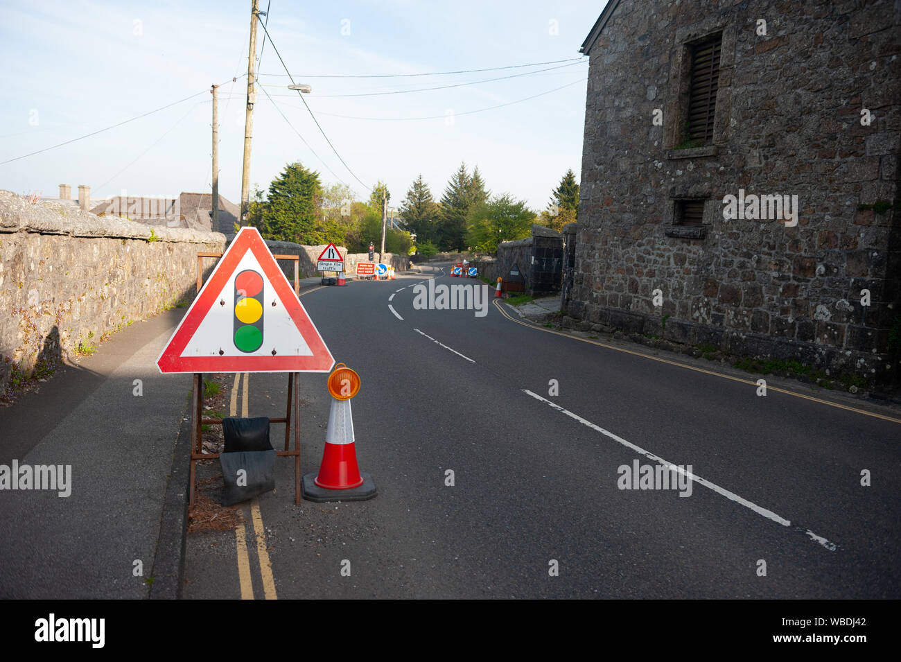 Warning traffic triangle sign uk city hi-res stock photography and ...