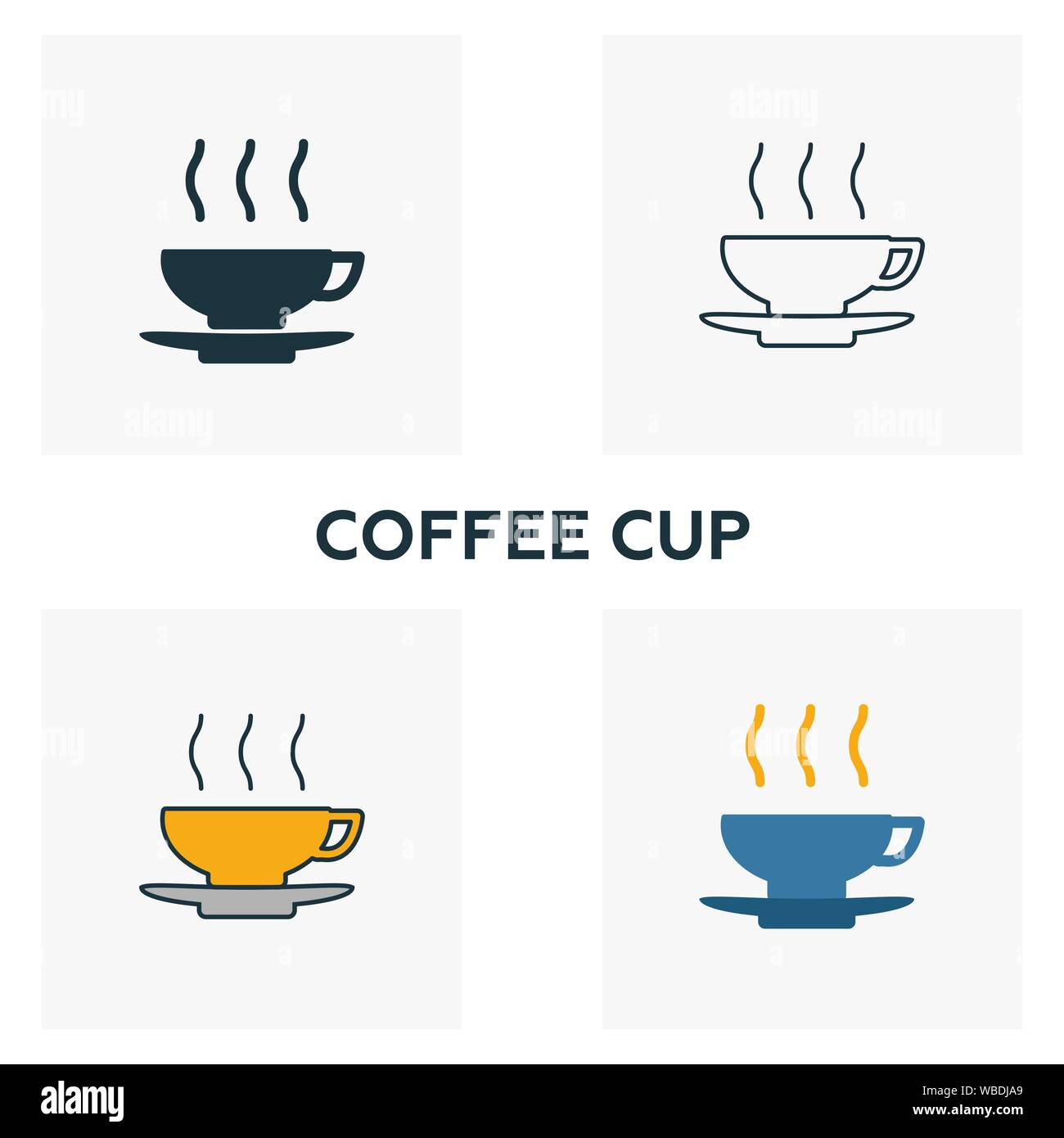 Coffee Cup icon set. Four elements in diferent styles from bar and ...