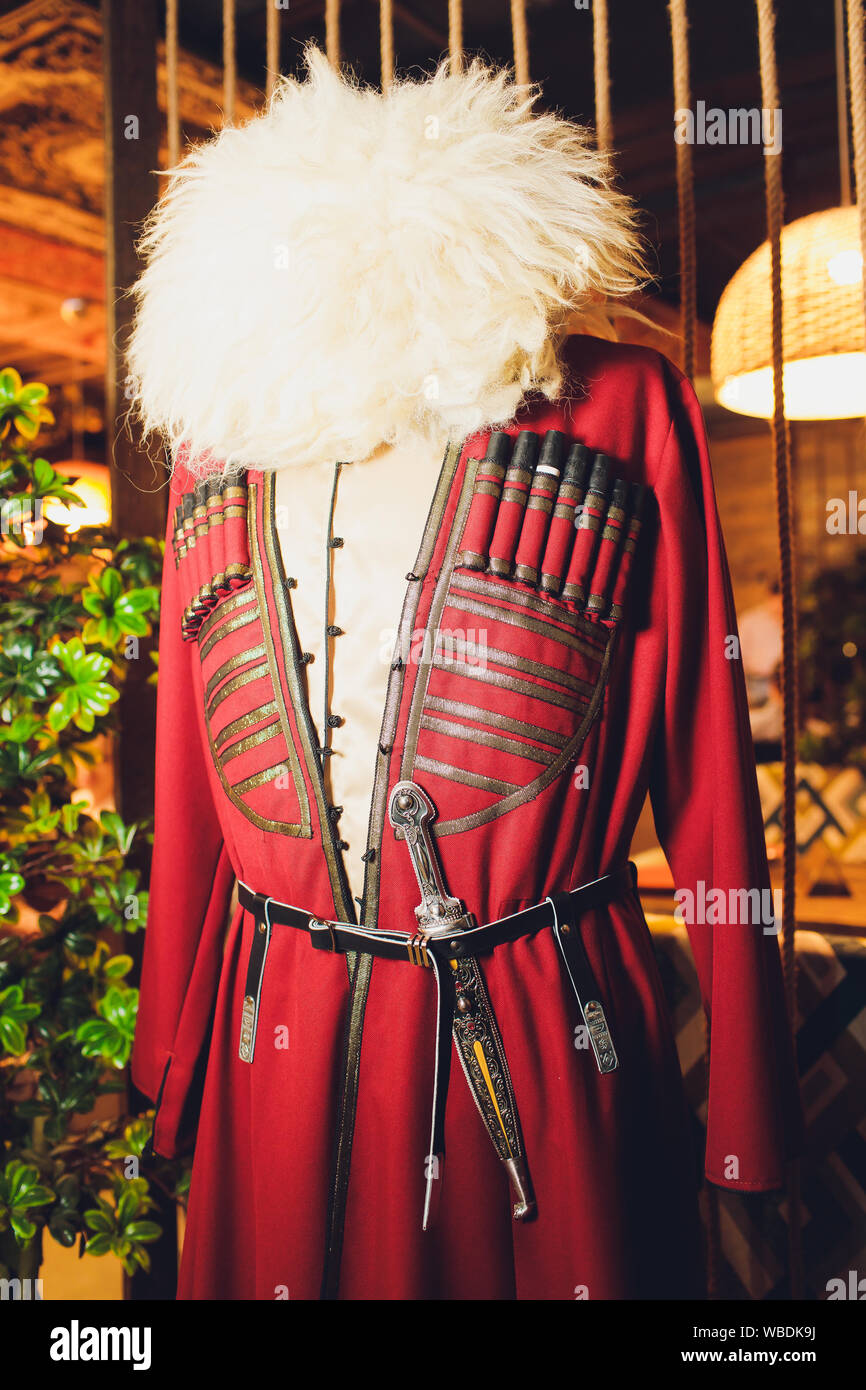 Detail of the national costume of the Caucasian Highlander, pockets for ...