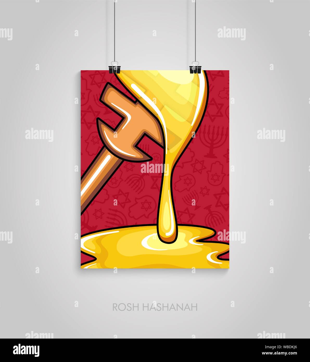 Poster for Jewish new year holiday. Rosh Hashanah. Template for ...