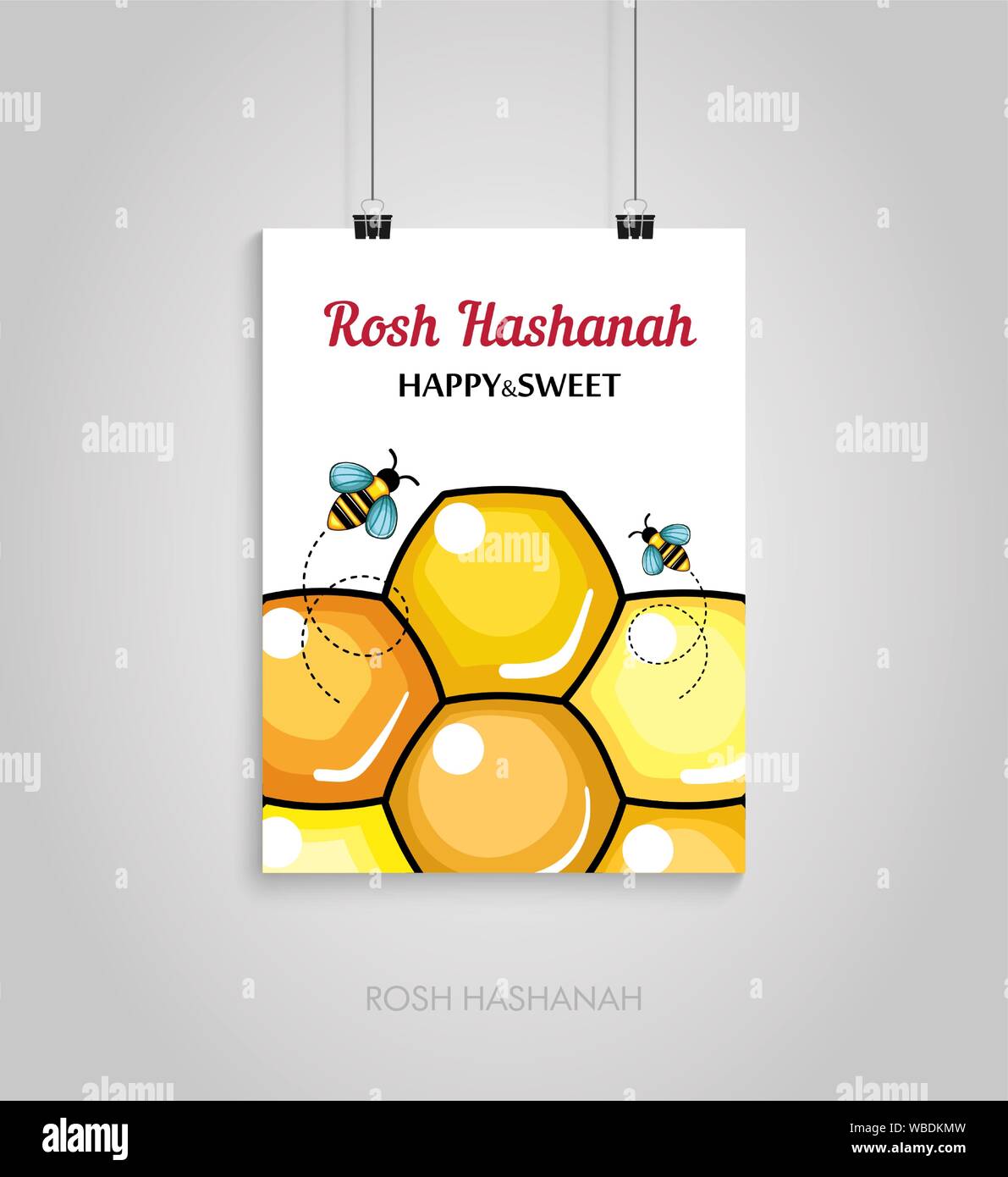 Poster for Jewish new year holiday. Rosh Hashanah. Template for ...