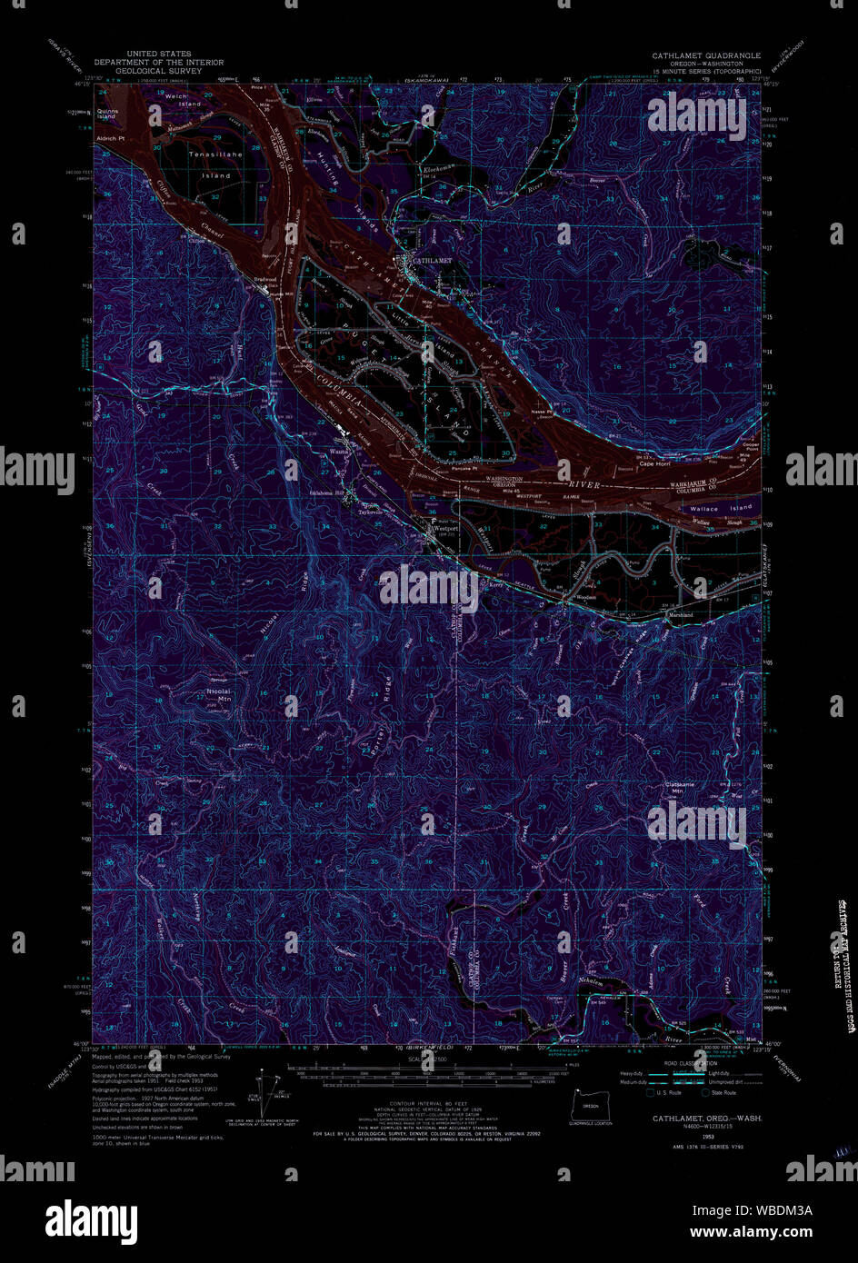 Map of cathlamet hi-res stock photography and images - Alamy